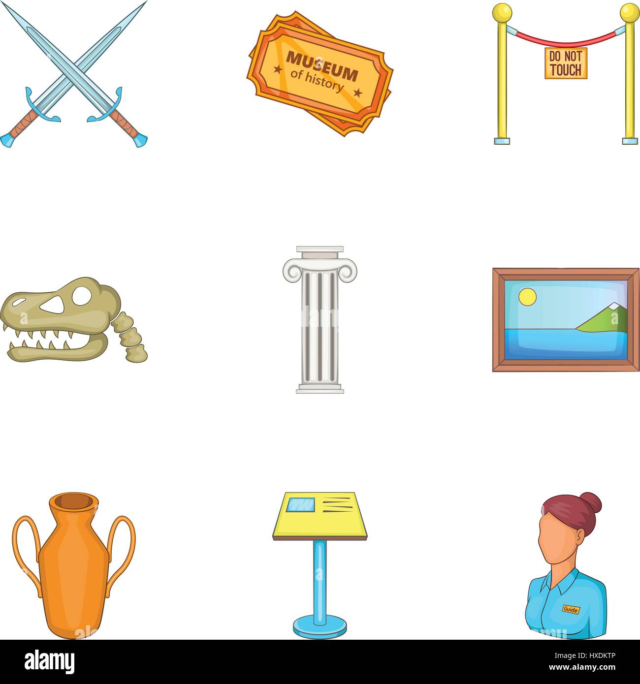 Museum icons set, cartoon style Stock Vector Image & Art - Alamy
