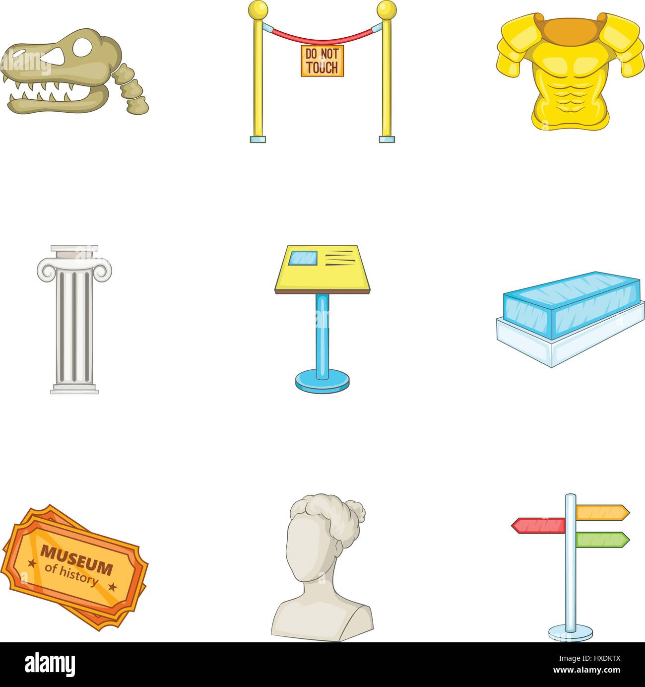 Going to museum icons set, cartoon style Stock Vector Image & Art - Alamy