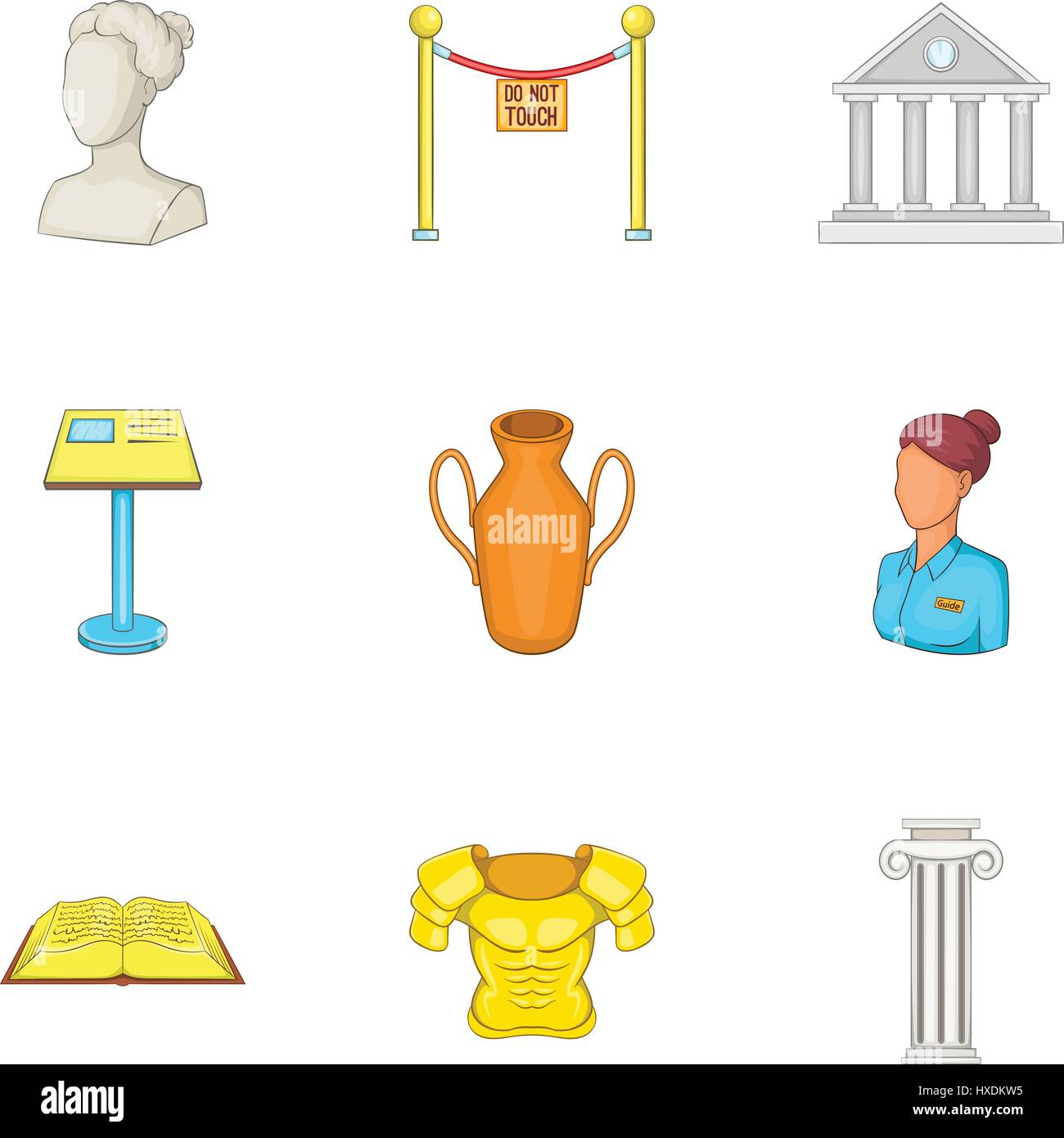 Gallery in museum icons set, cartoon style Stock Vector Image & Art - Alamy