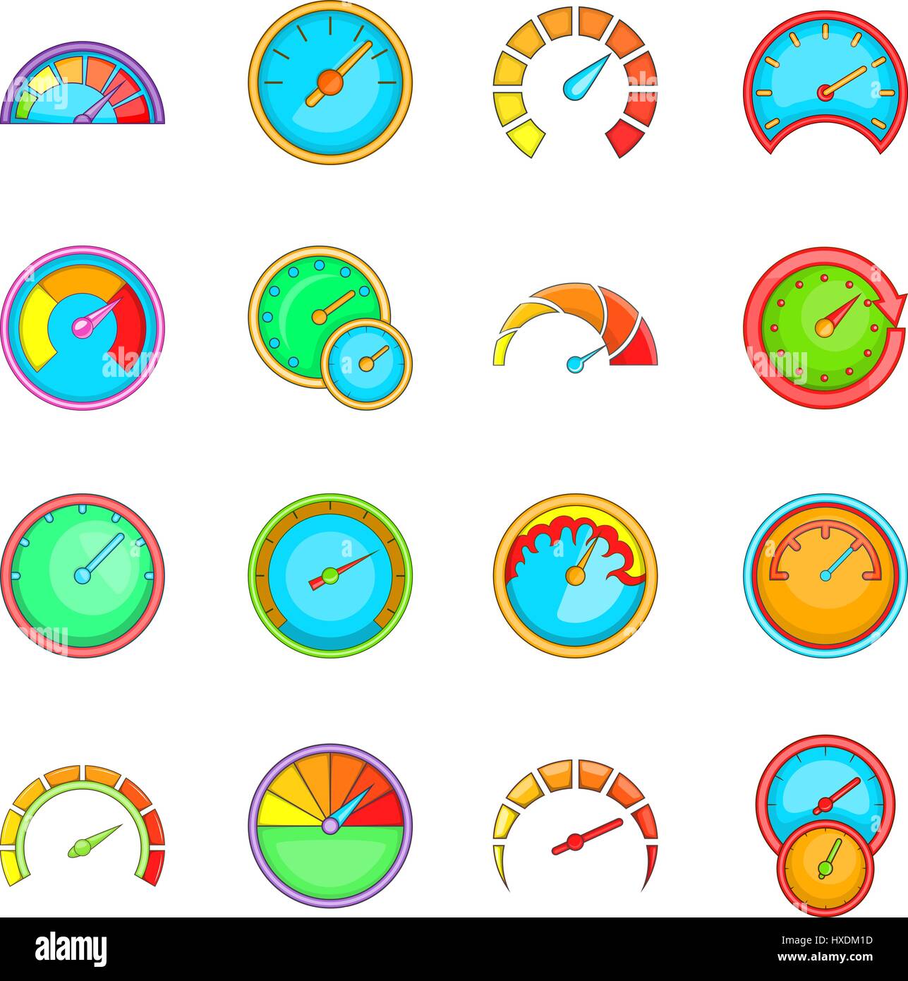 Speedometer icons set, cartoon style Stock Vector Image & Art - Alamy