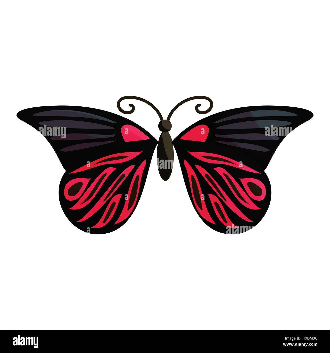 Red butterfly icon, cartoon style Stock Vector Image & Art - Alamy