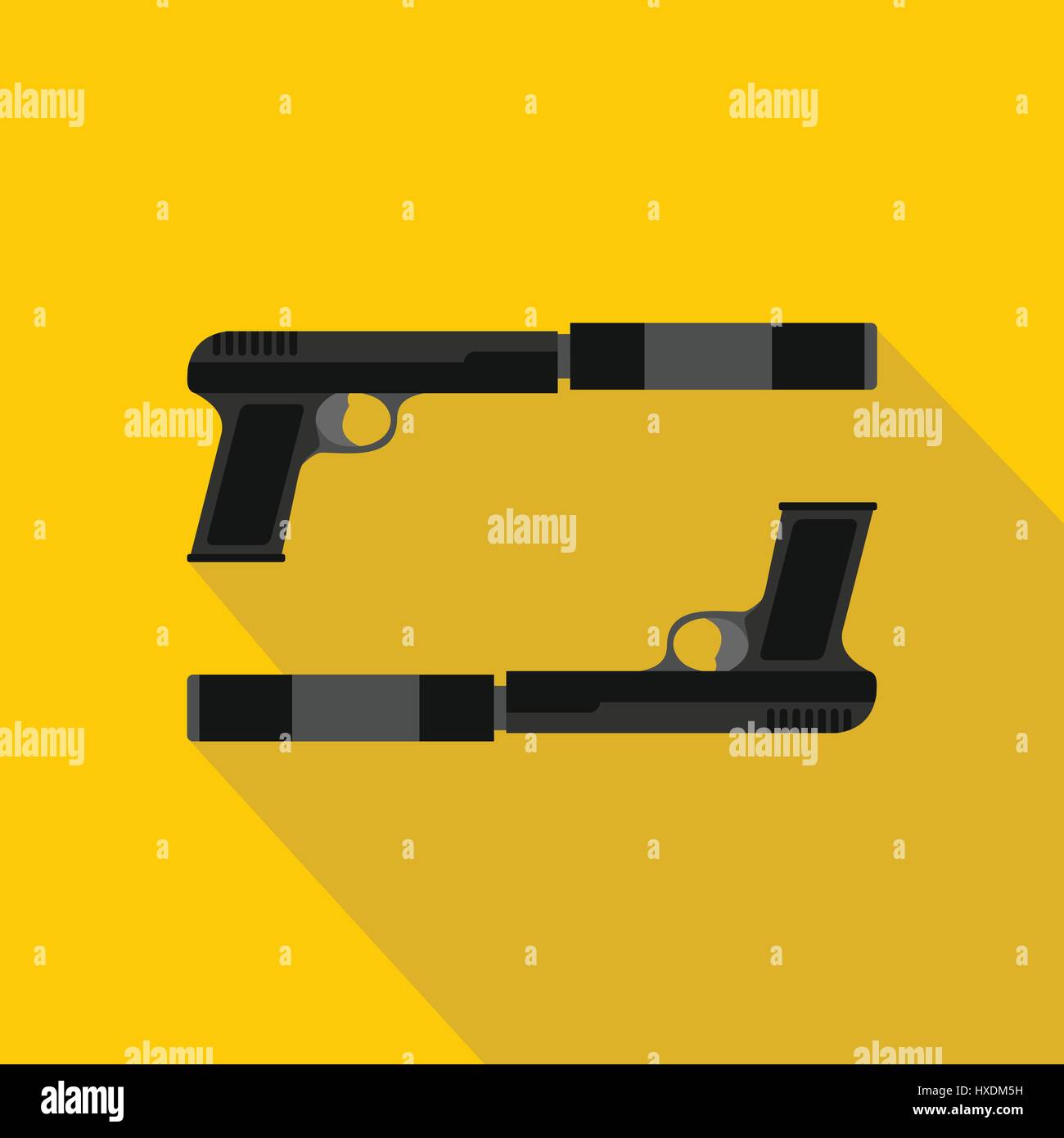 Gun icon, flat style Stock Vector Image & Art - Alamy