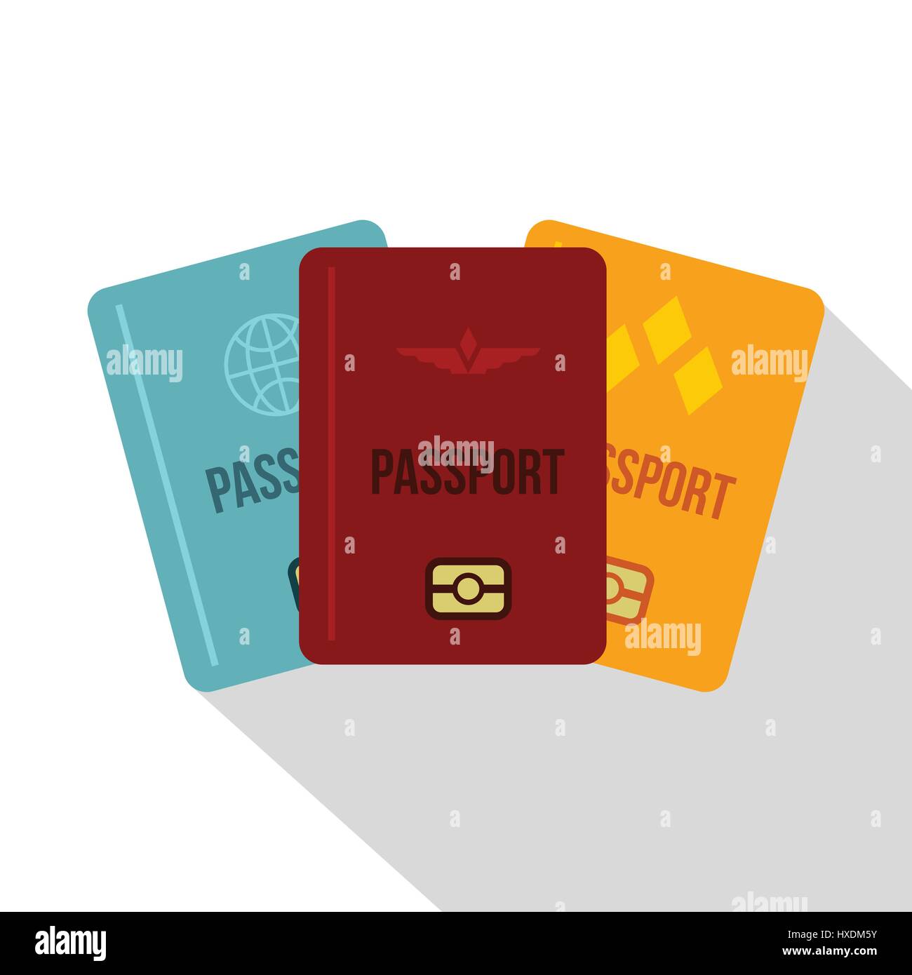 Passports icon, flat style Stock Vector Image & Art - Alamy