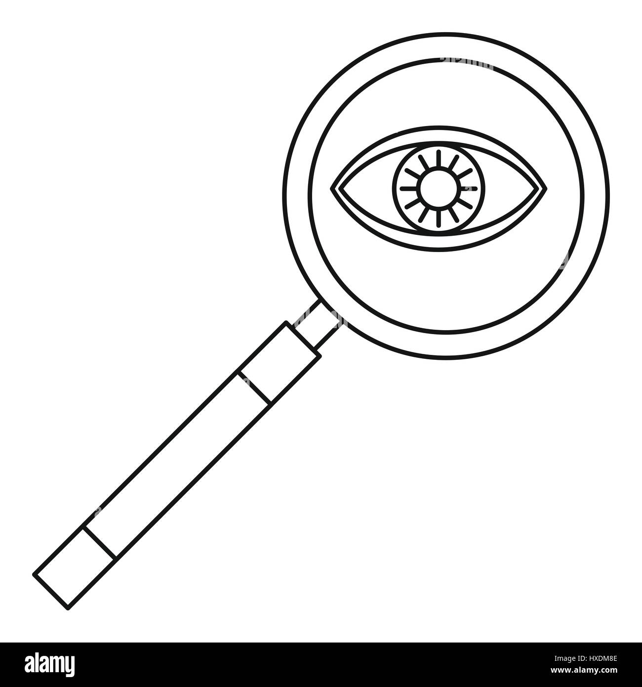 Magnifying glass icon, outline style Stock Vector Image & Art - Alamy