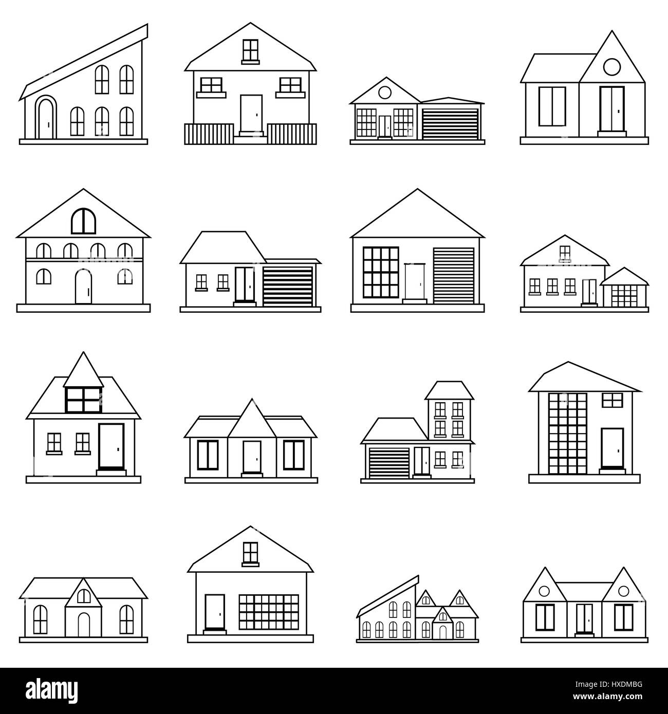 Houses icons set, outline style Stock Vector Image & Art - Alamy Houses icons set, outline style Stock Vector Image & Art - Alamy
