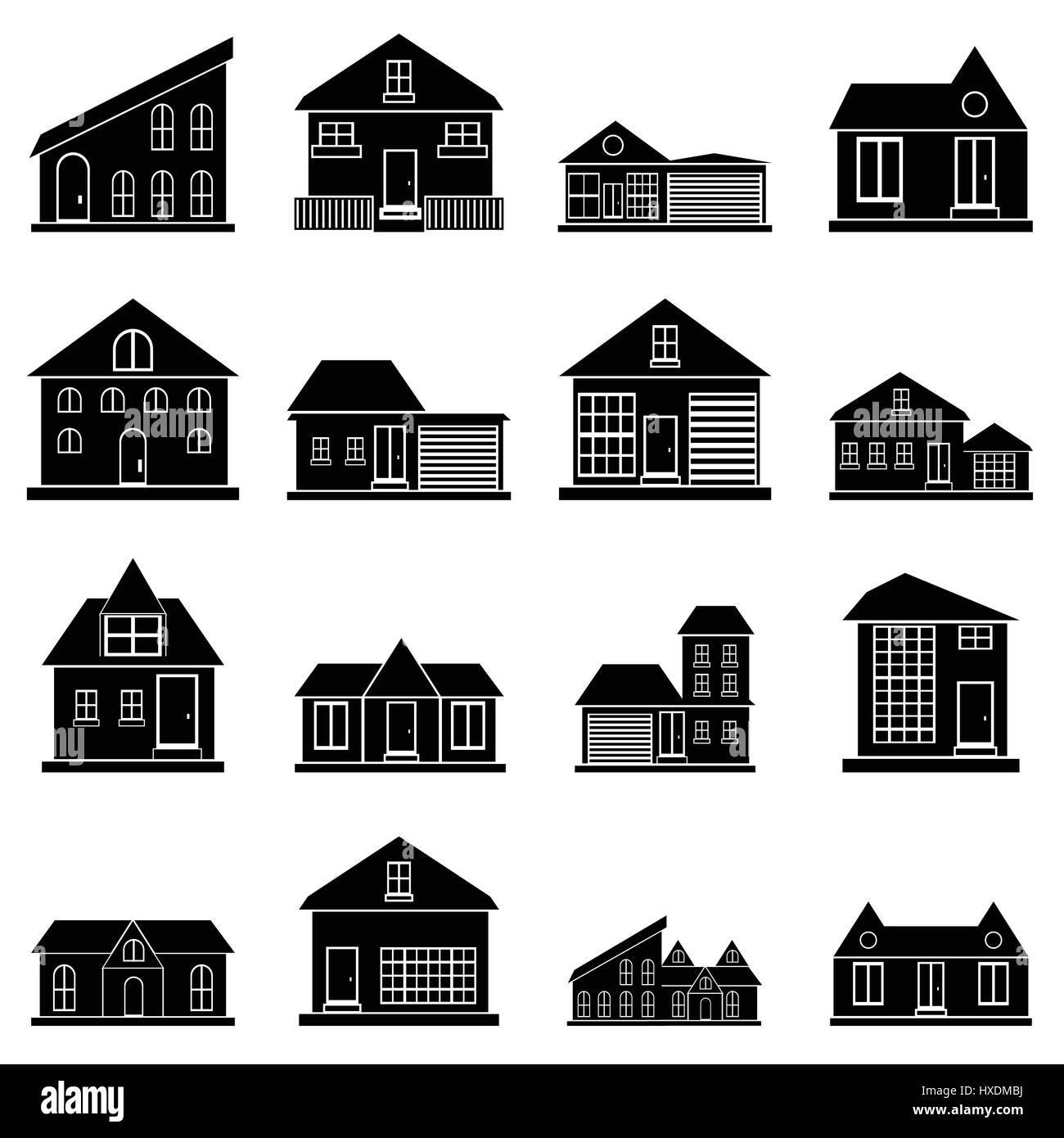 Houses icons set, simple style Stock Vector Image & Art - Alamy
