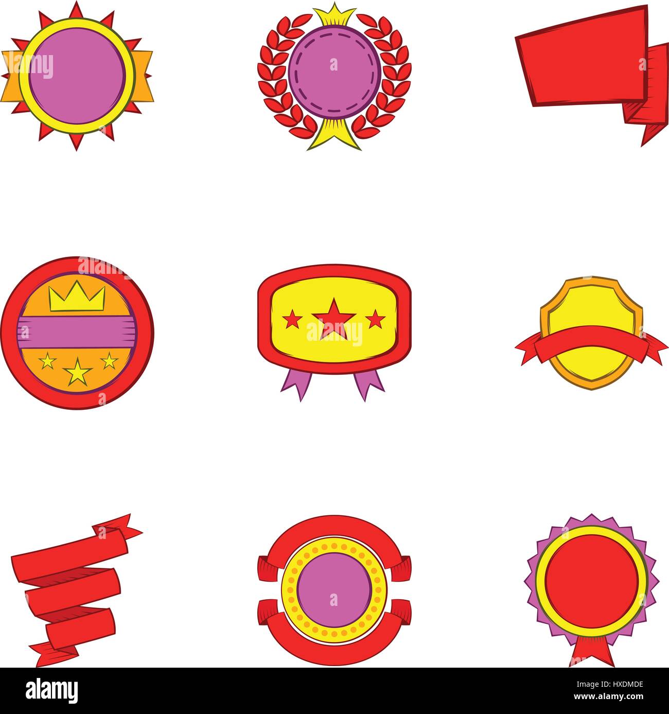 Sticker icons set, cartoon style Stock Vector Image & Art - Alamy