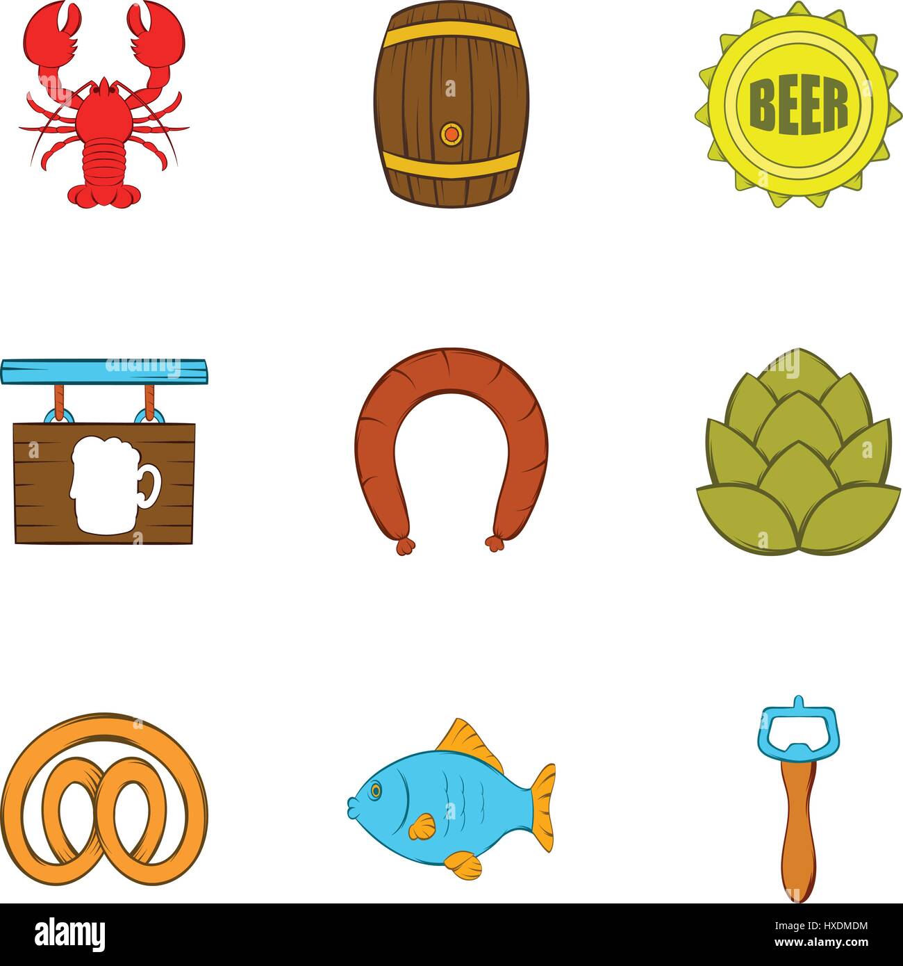 Beer icons set, cartoon style Stock Vector Image & Art - Alamy