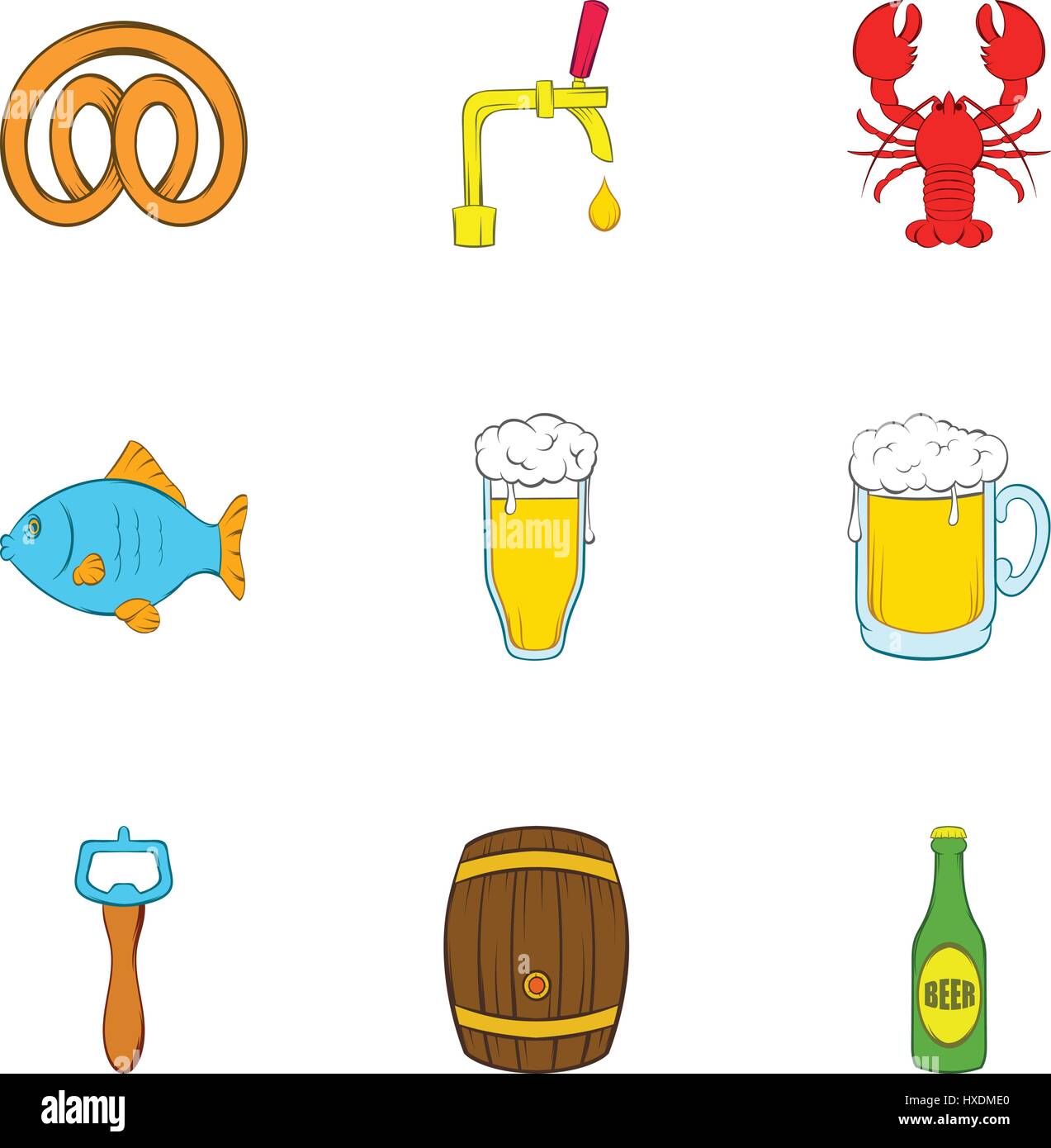 Ale icons set, cartoon style Stock Vector Image & Art - Alamy