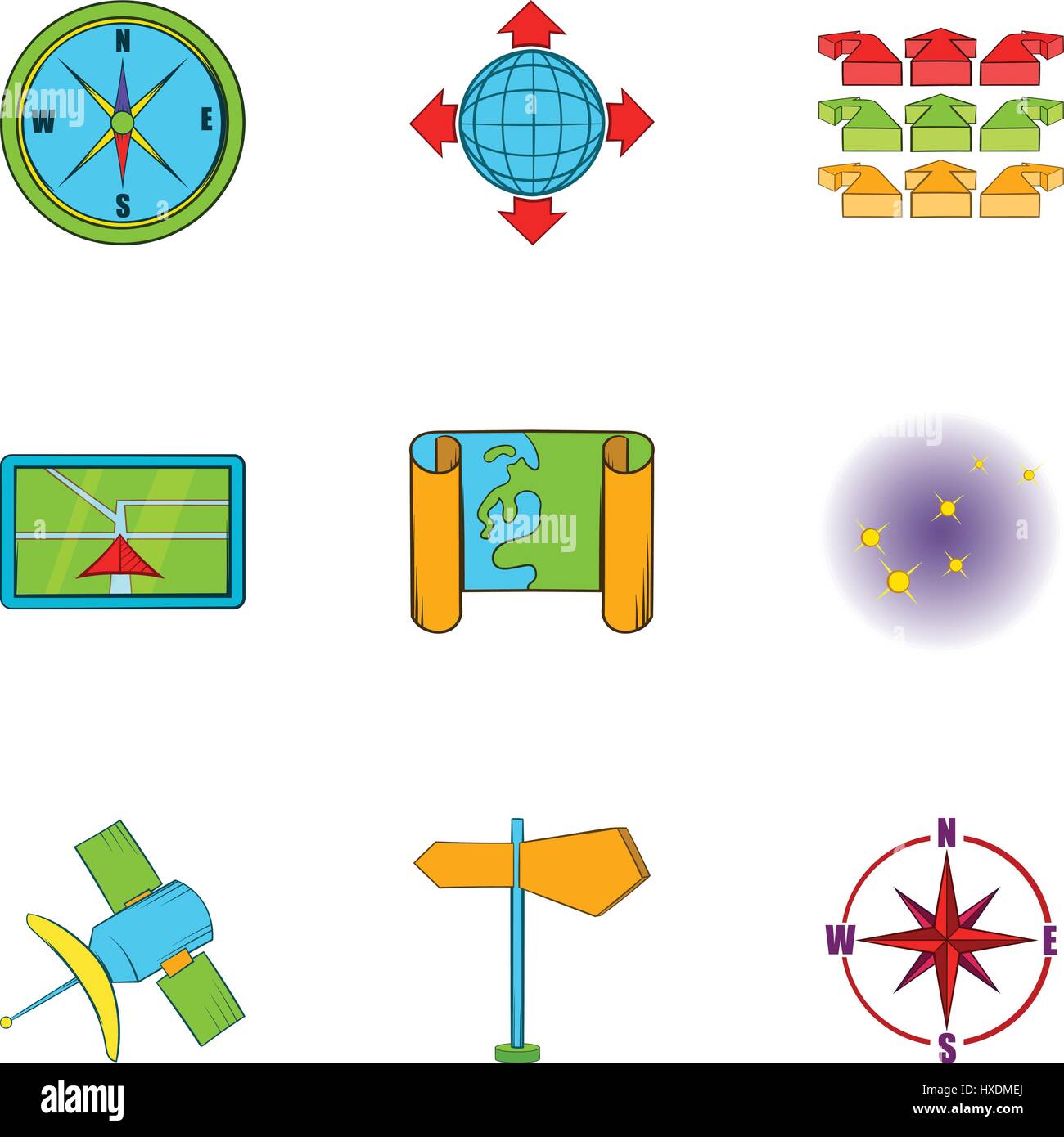 Search way icons set, cartoon style Stock Vector Image & Art - Alamy