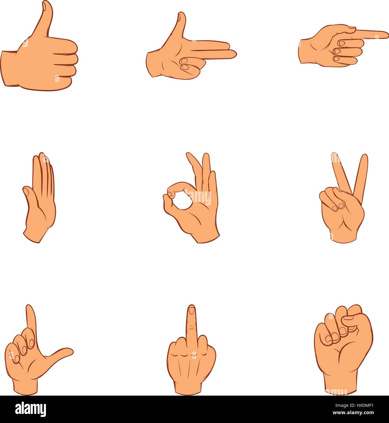 Gestural icons set, cartoon style Stock Vector Image & Art - Alamy