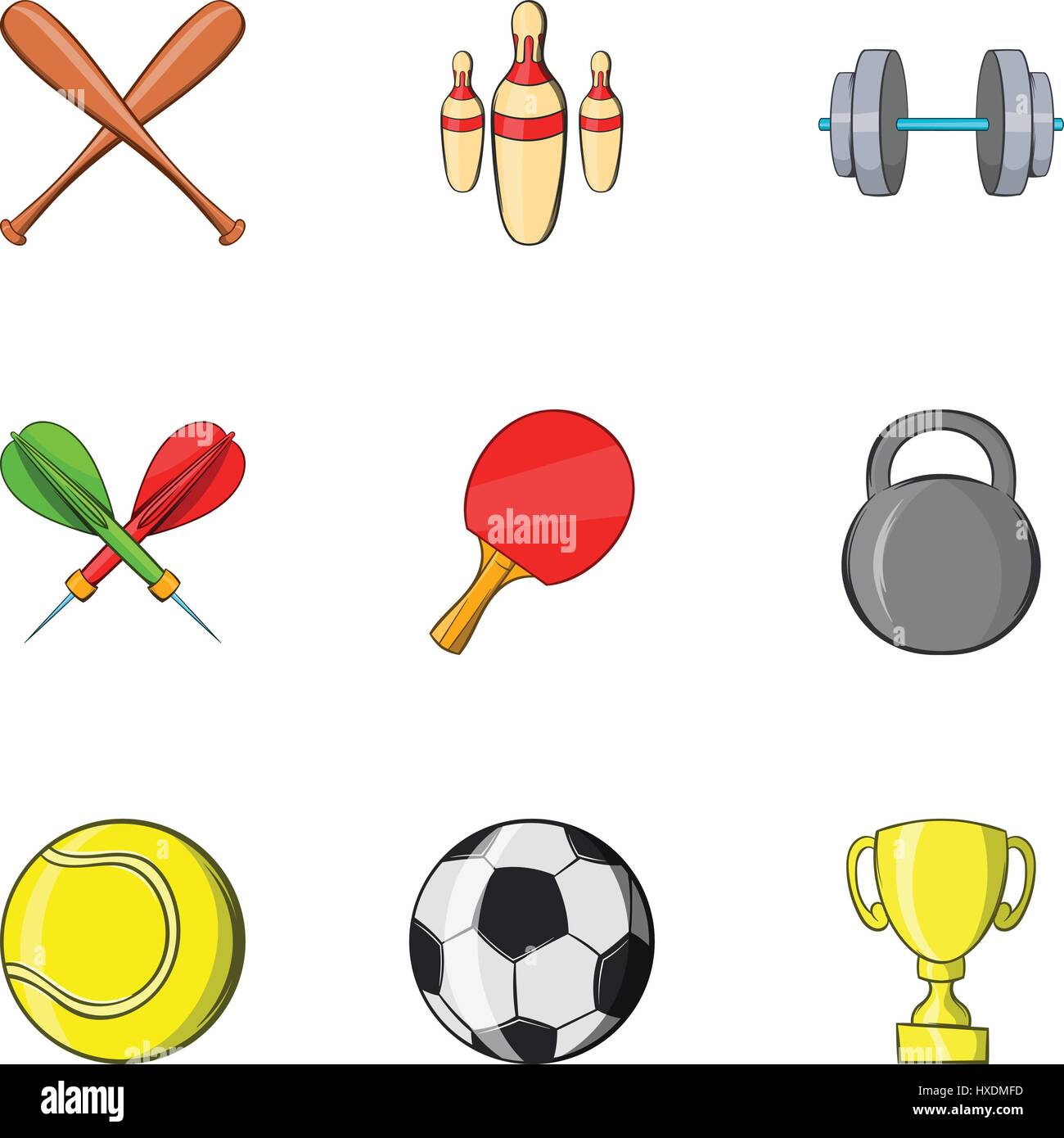 Sports stuff icons set, cartoon style Stock Vector Image & Art - Alamy