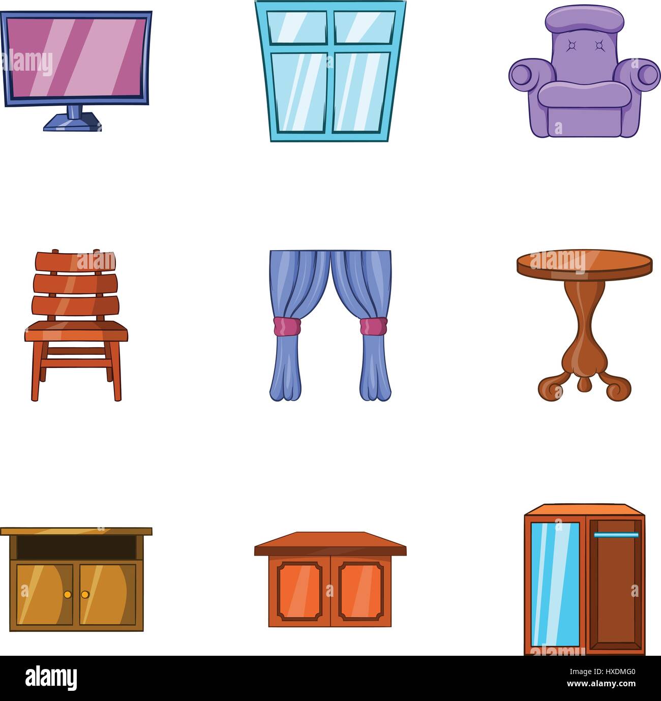 Home environment icons set, cartoon style Stock Vector Image & Art - Alamy