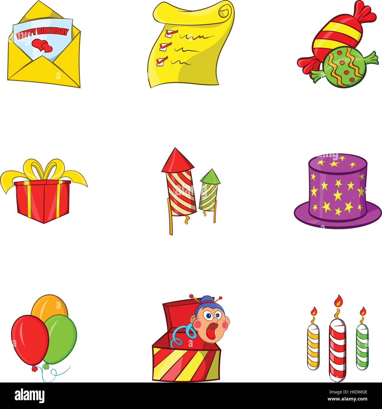 Children party icons set, cartoon style Stock Vector Image & Art - Alamy