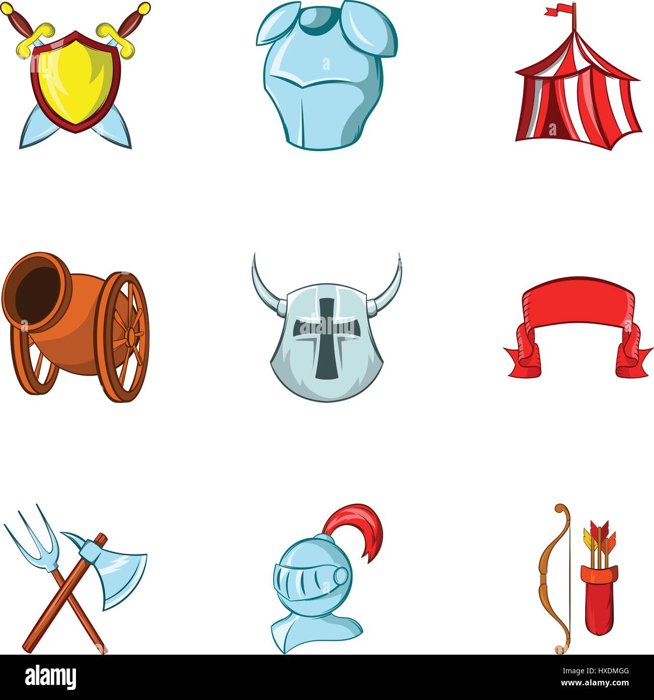 Military armor icons set, cartoon style Stock Vector Image & Art - Alamy