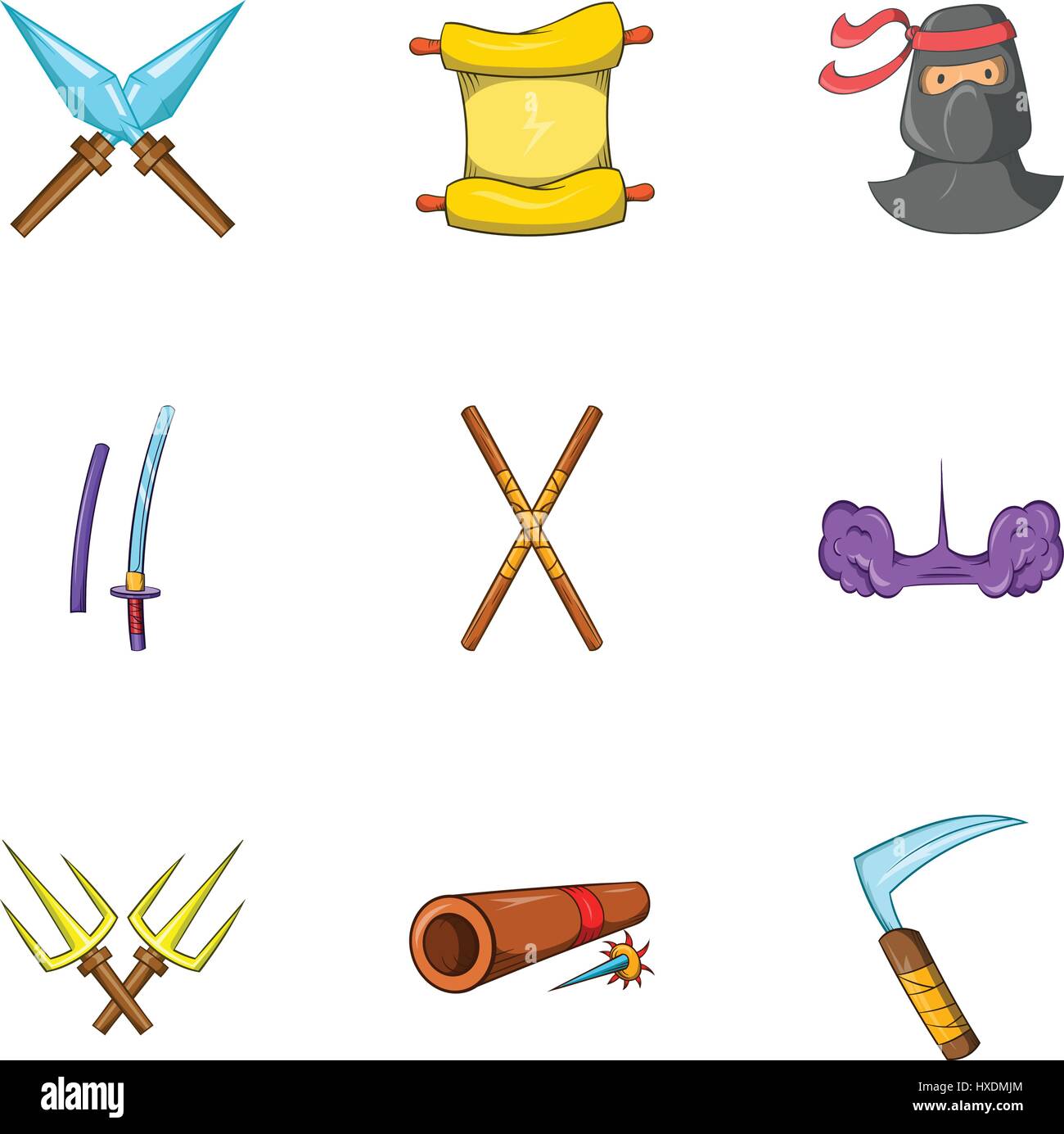 Warrior icons set, cartoon style Stock Vector Image & Art - Alamy