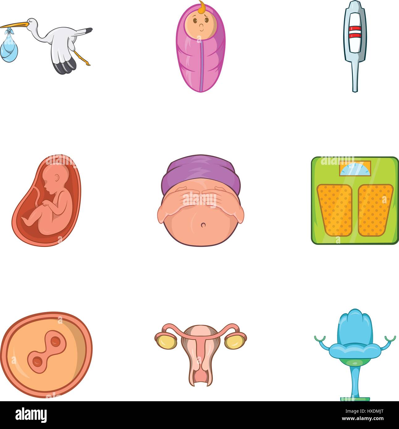Pregnancy icons set, cartoon style Stock Vector Image & Art - Alamy