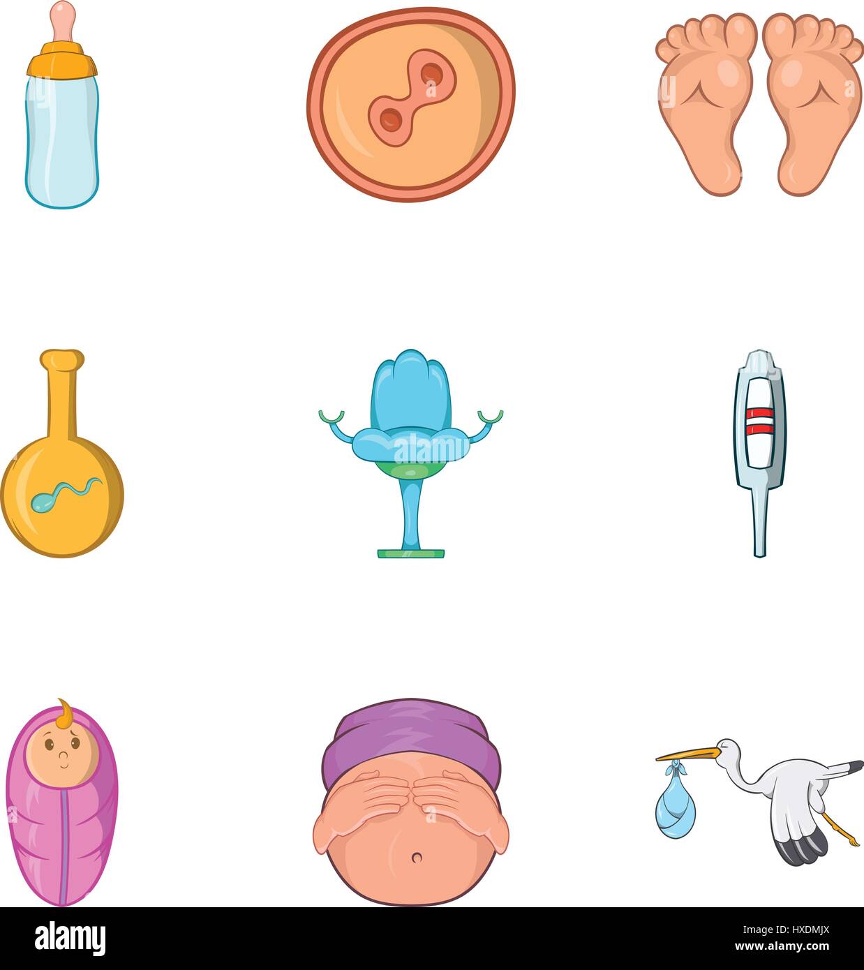Baby in stomach icons set, cartoon style Stock Vector Image & Art - Alamy