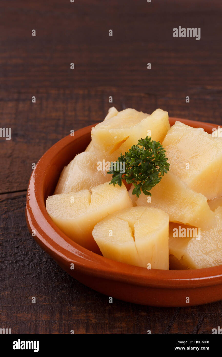 Cooked manihot esculenta (cassava, yuca, manioc, mandioca, Brazilian ...
