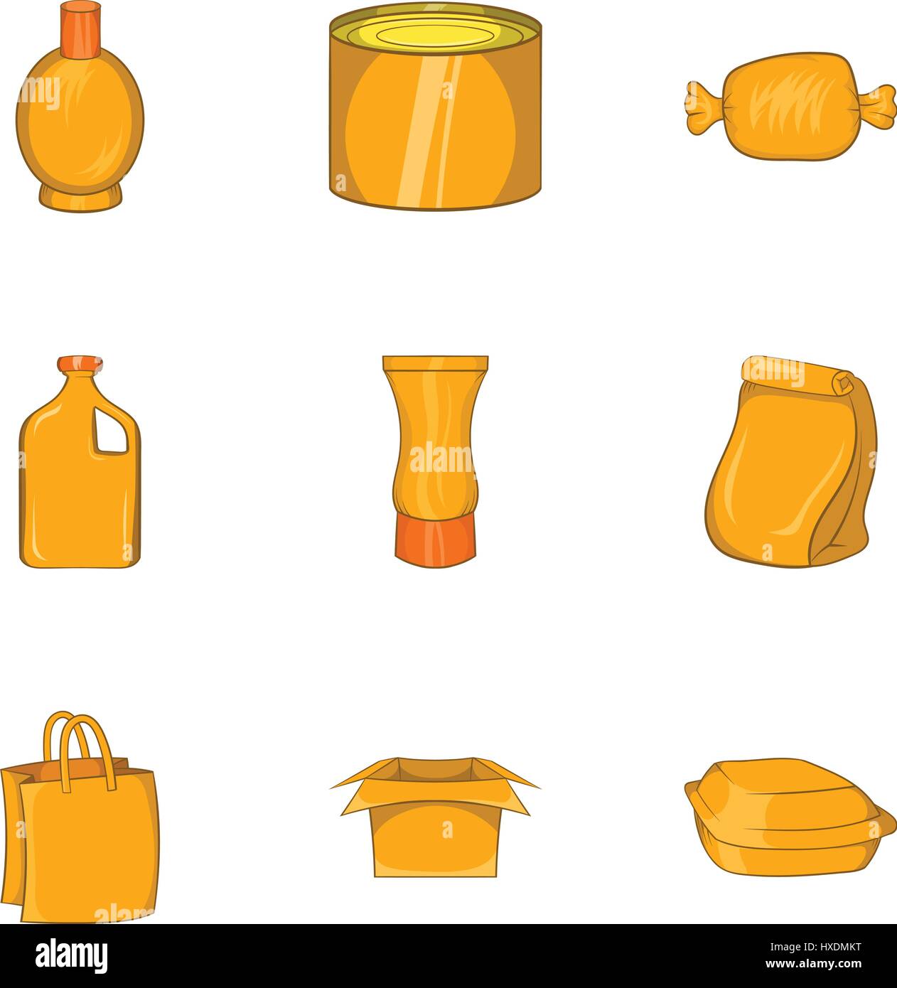 Pack icons set, cartoon style Stock Vector Image & Art - Alamy
