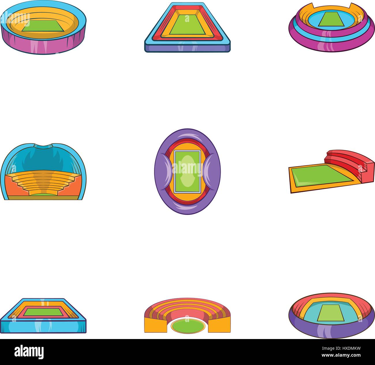 Stadium icons set, cartoon style Stock Vector Image & Art - Alamy