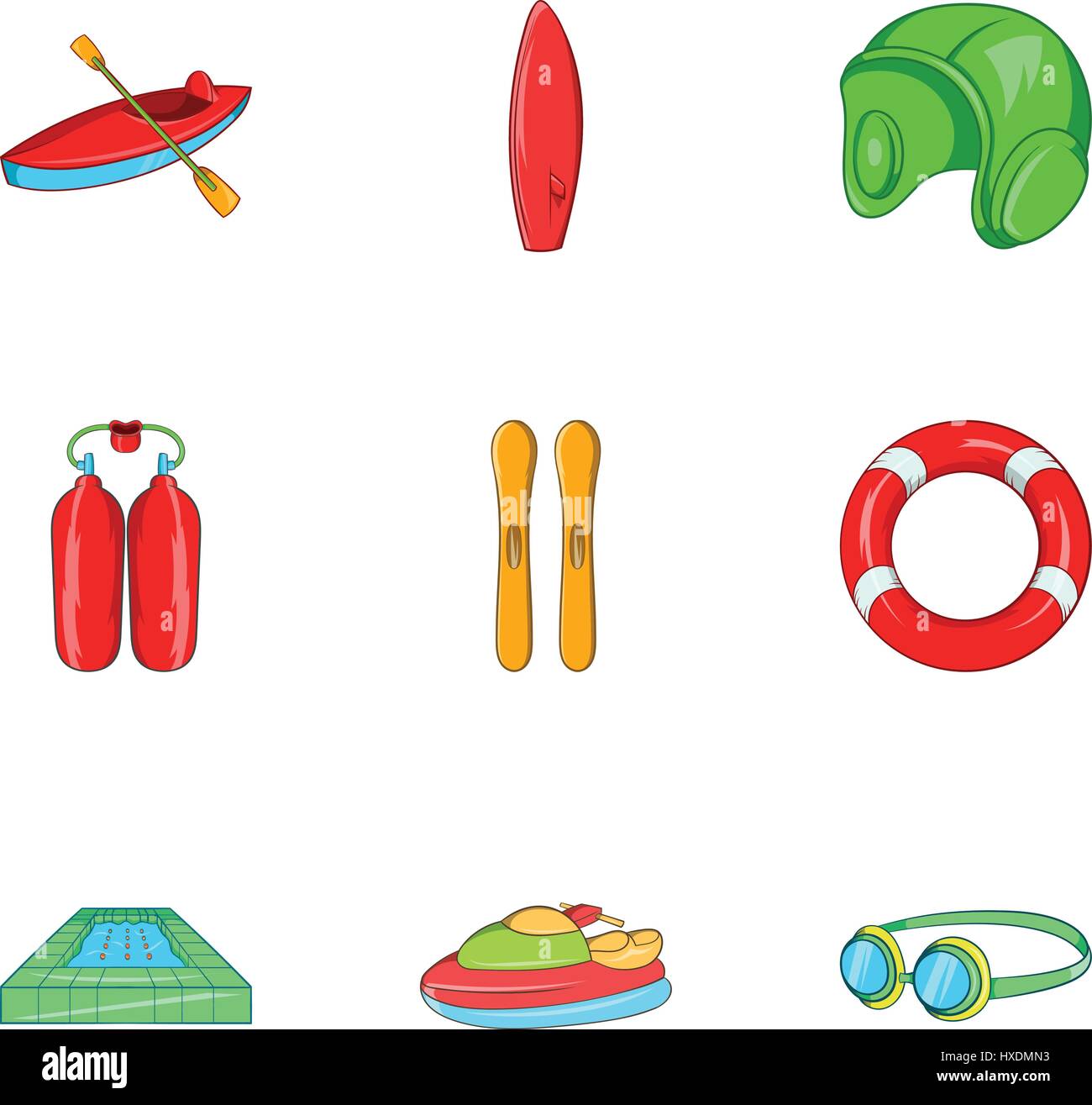 Water exercise icons set, cartoon style Stock Vector Image & Art - Alamy