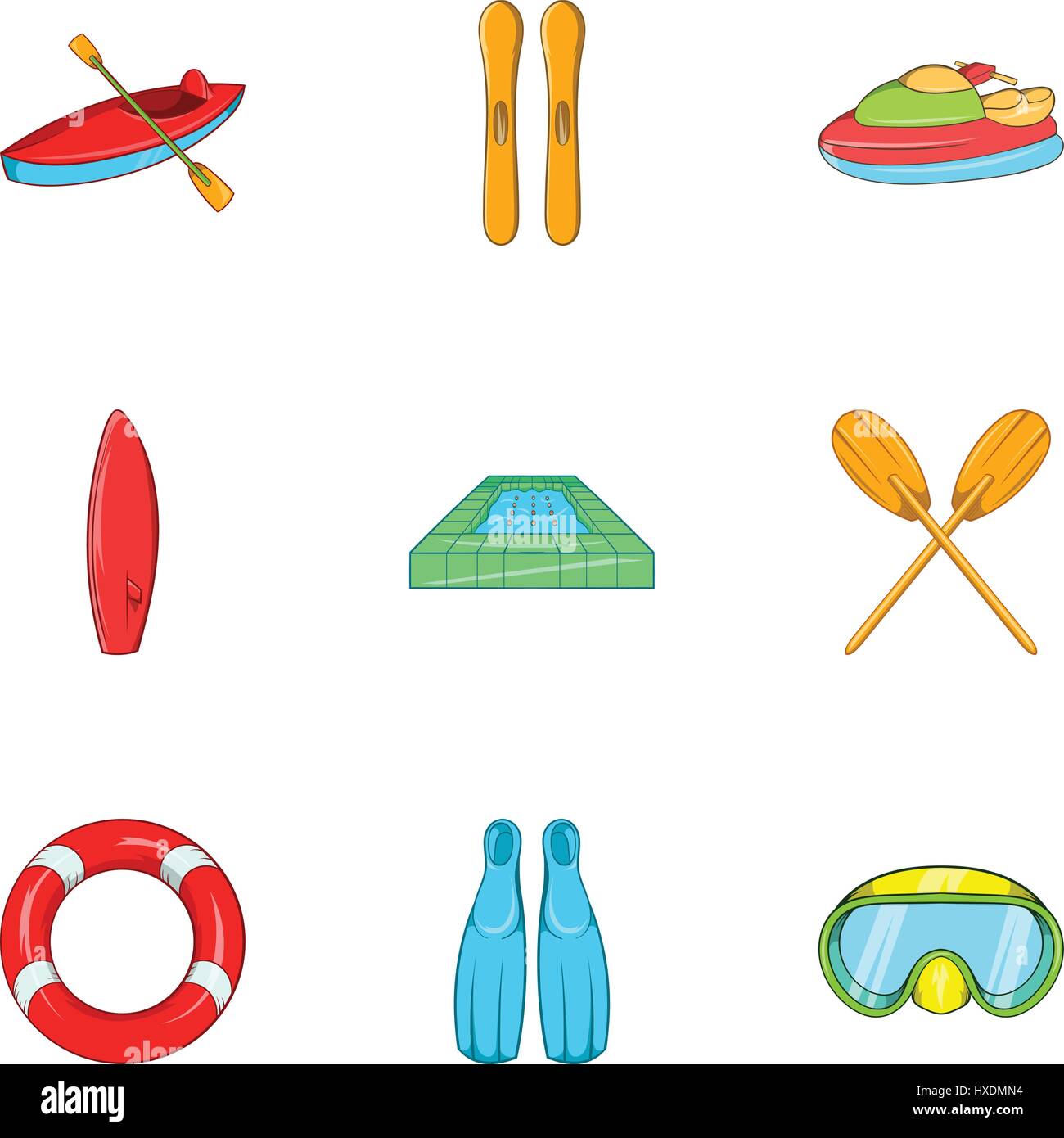 Swimming on water icons set, cartoon style Stock Vector Image & Art - Alamy