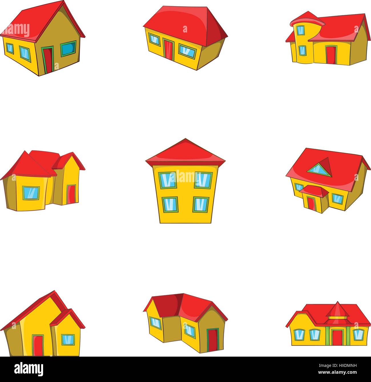 Two storey house cartoon icon Stock Vector Images - Alamy
