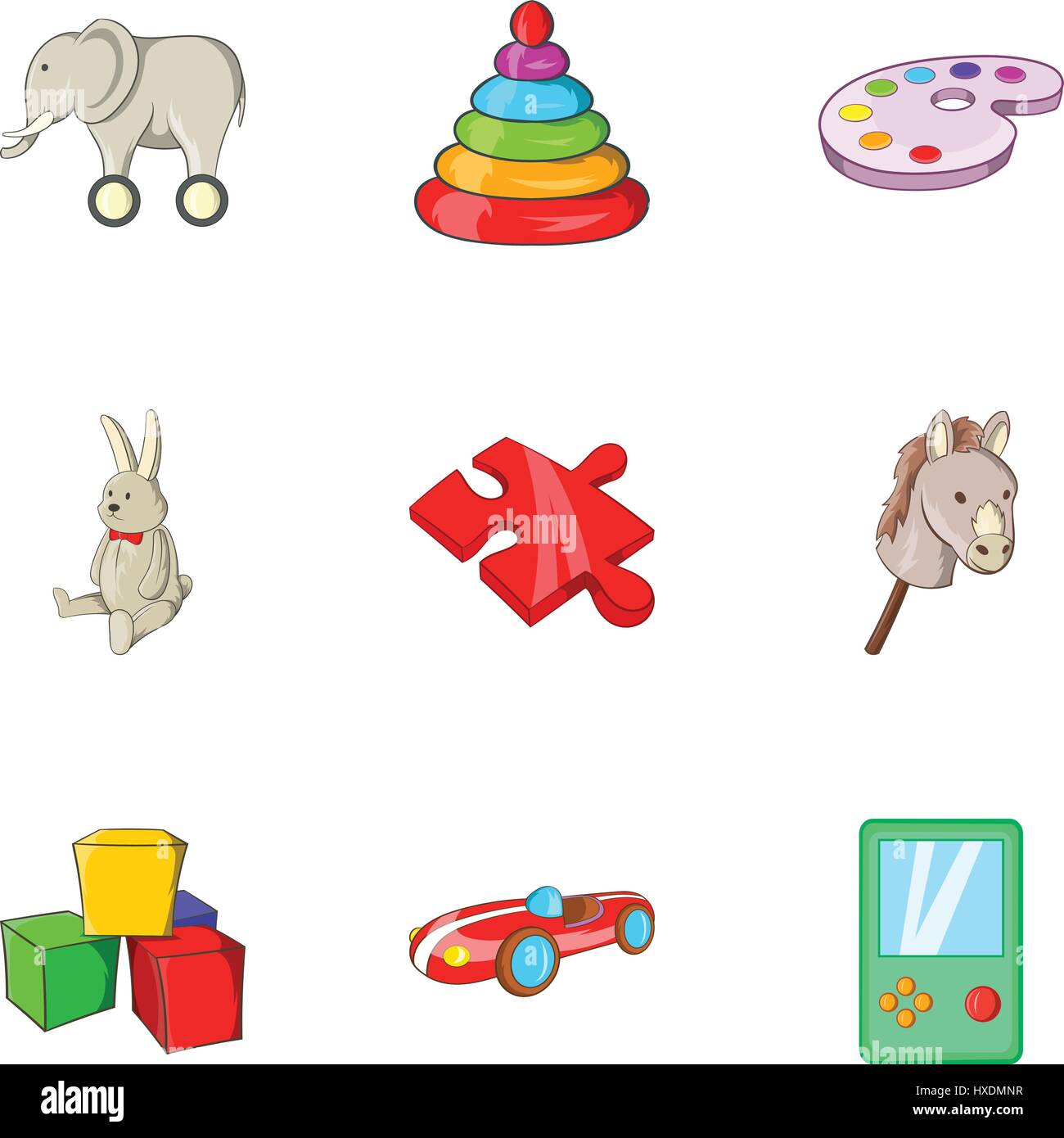 Toys kid icons set, cartoon style Stock Vector Image & Art - Alamy