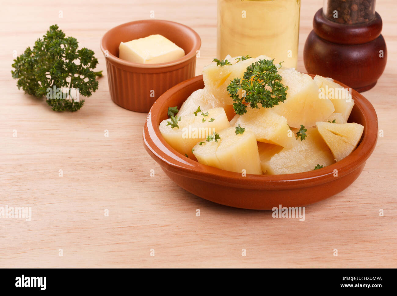 Cooked manihot esculenta (cassava, yuca, manioc, mandioca, Brazilian ...
