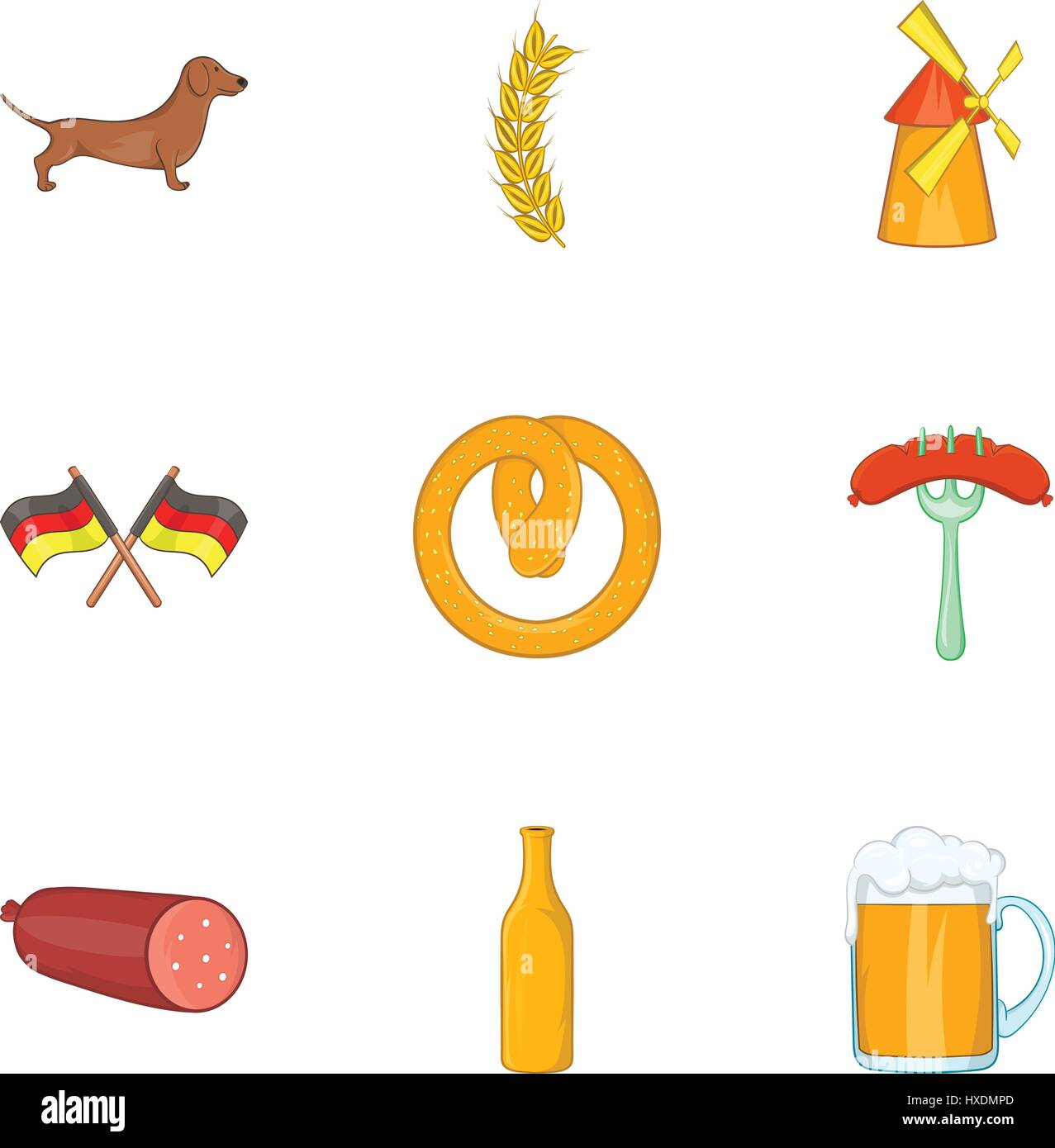 Stay in Germany icons set, cartoon style Stock Vector Image & Art - Alamy