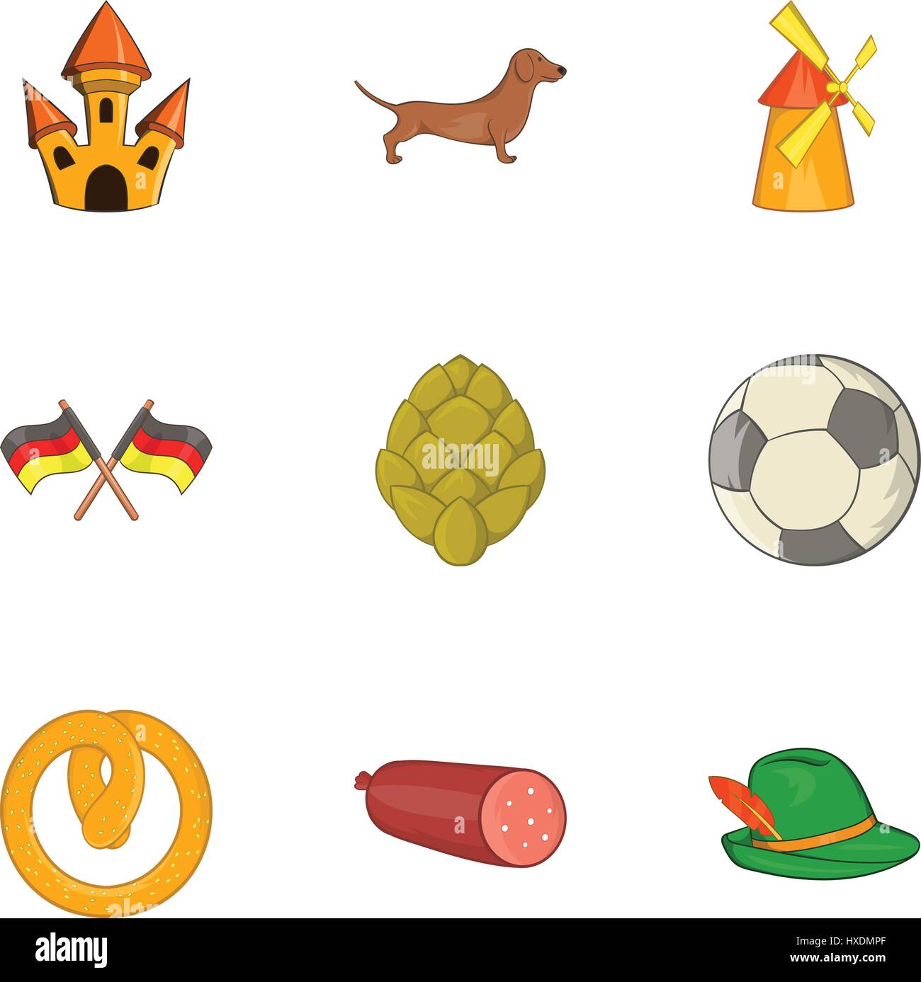 Tourism in Germany icons set, cartoon style Stock Vector Image & Art ...