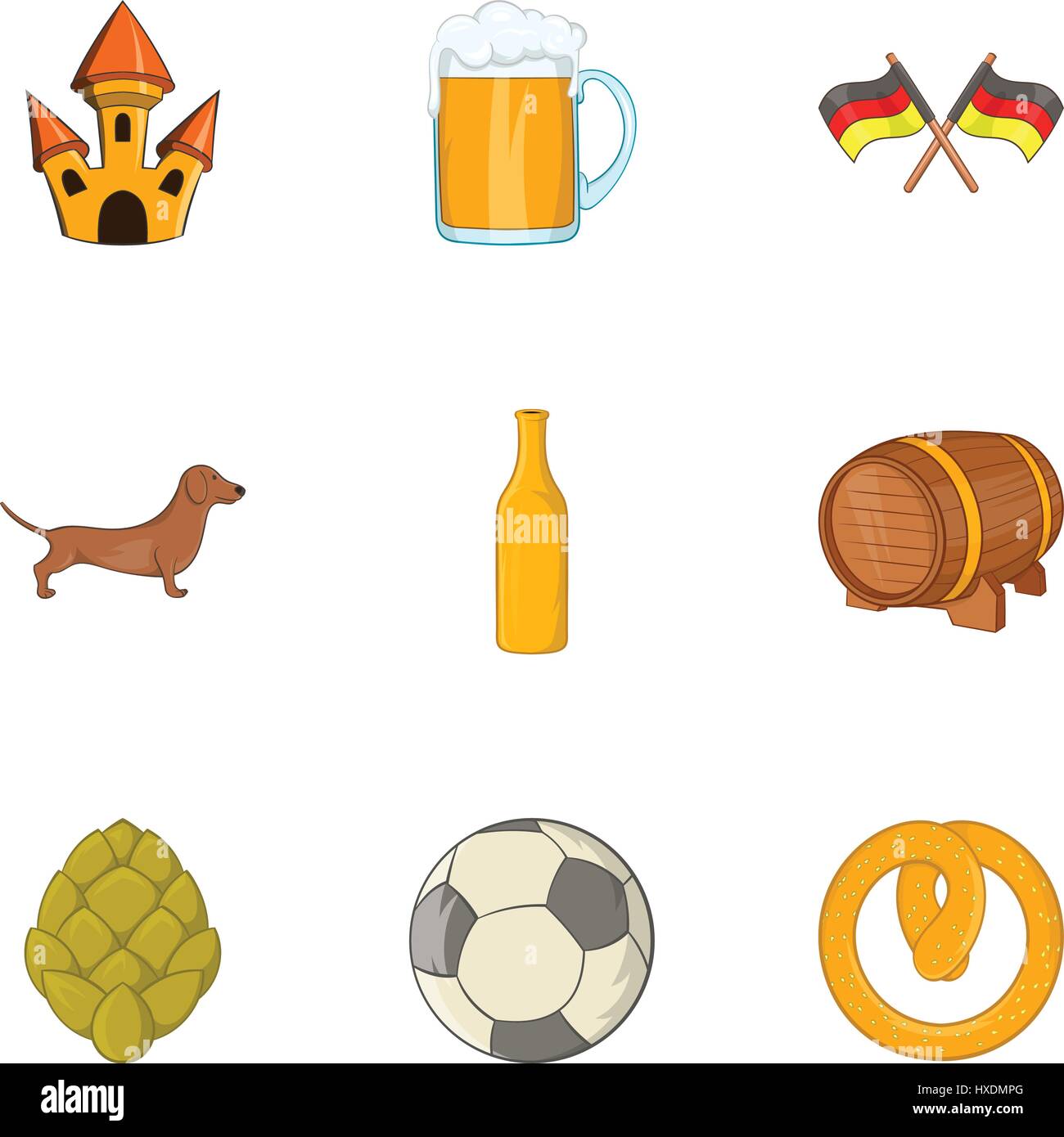 Country of Germany icons set, cartoon style Stock Vector Image & Art ...