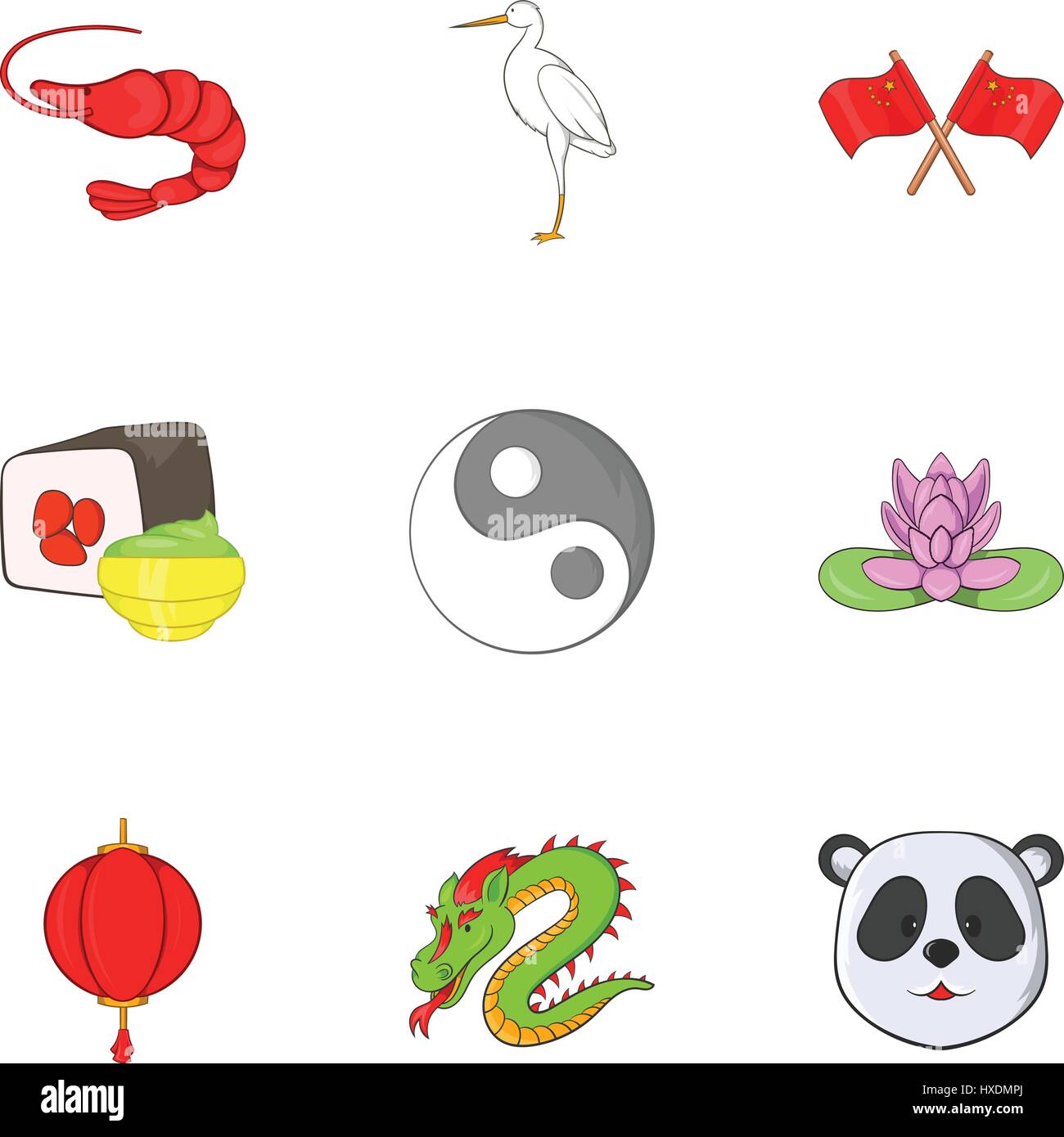 China Republic icons set, cartoon style Stock Vector Image & Art - Alamy