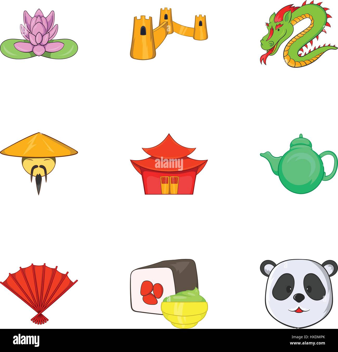 Stay in China icons set, cartoon style Stock Vector Image & Art - Alamy