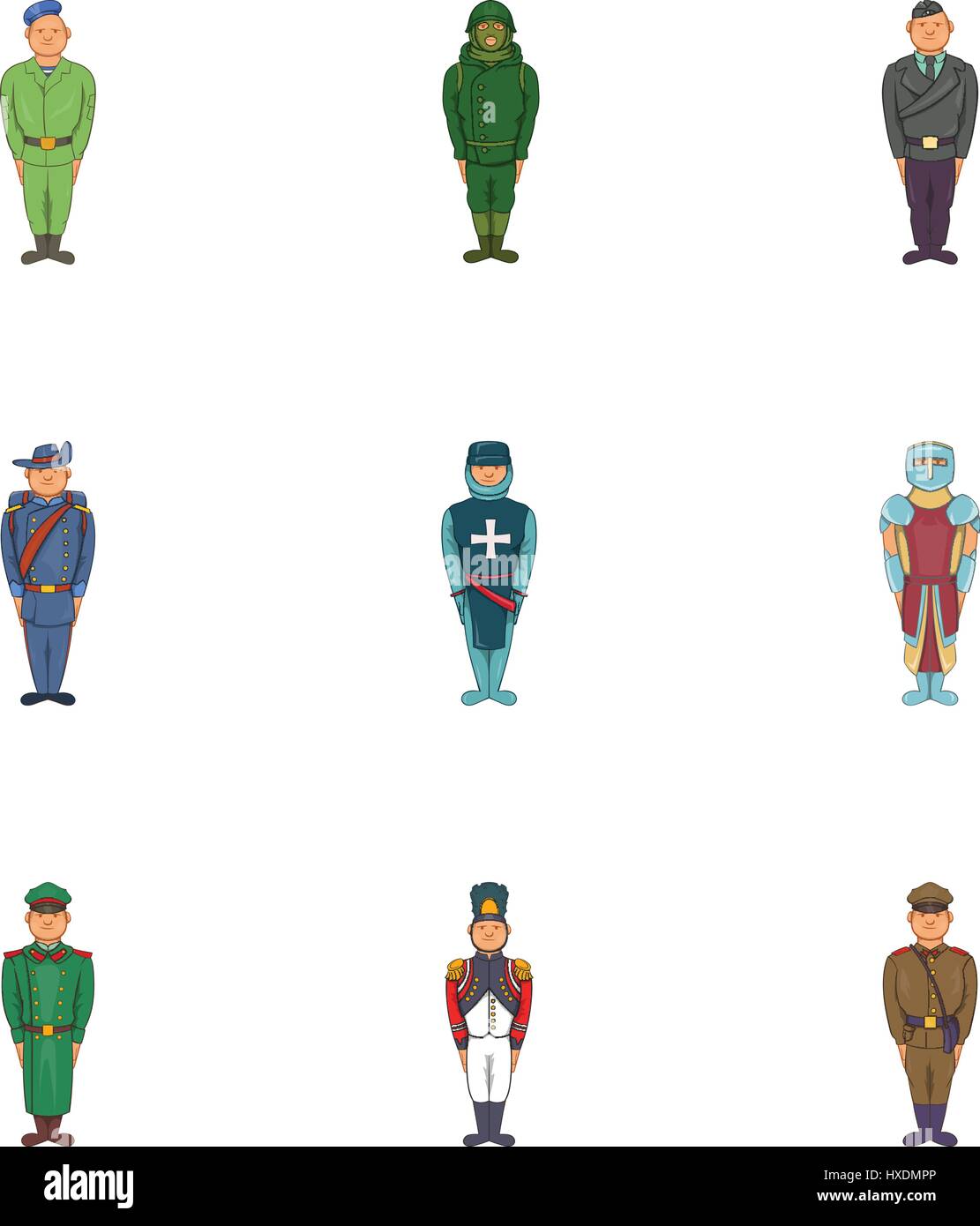 Soldiers icons set, cartoon style Stock Vector Image & Art - Alamy