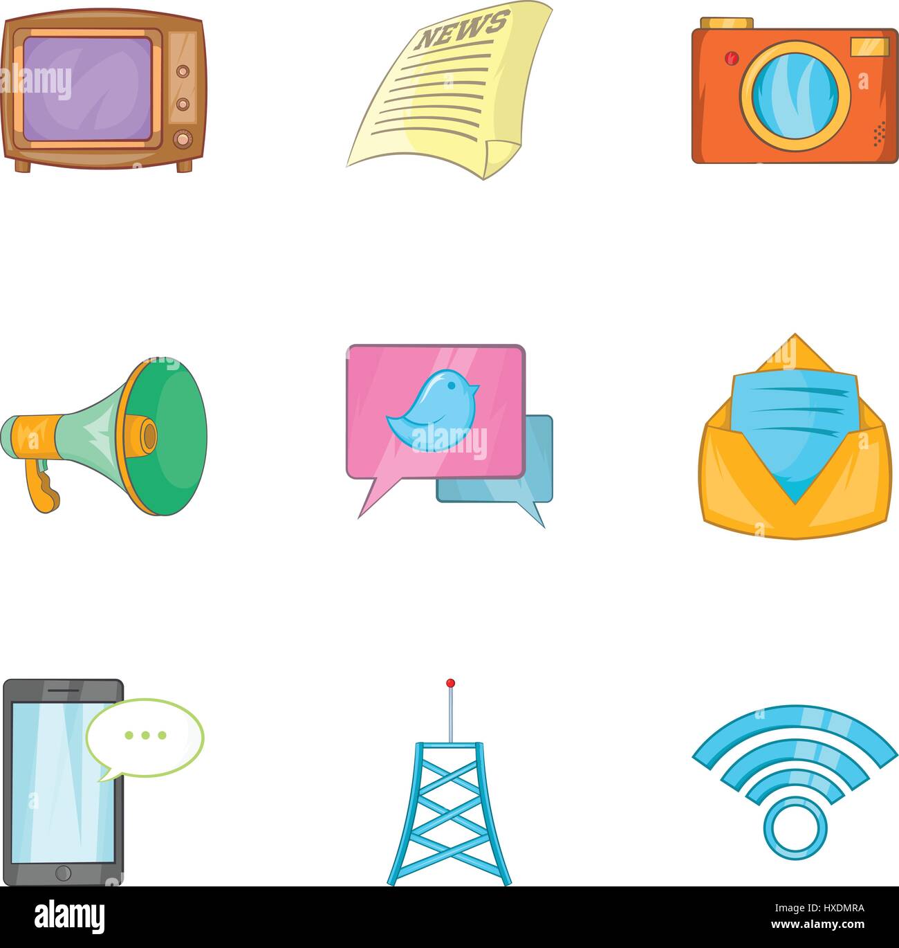 Headline icons set, cartoon style Stock Vector Image & Art - Alamy