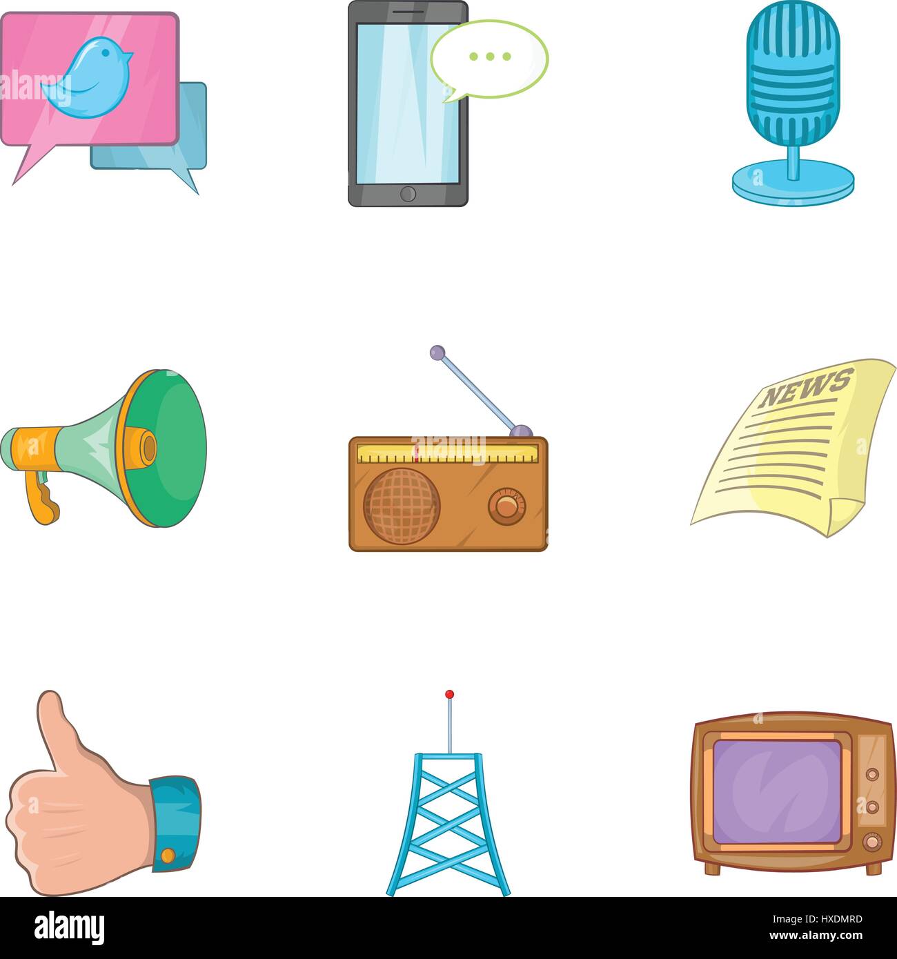 Messages icons set, cartoon style Stock Vector Image & Art - Alamy