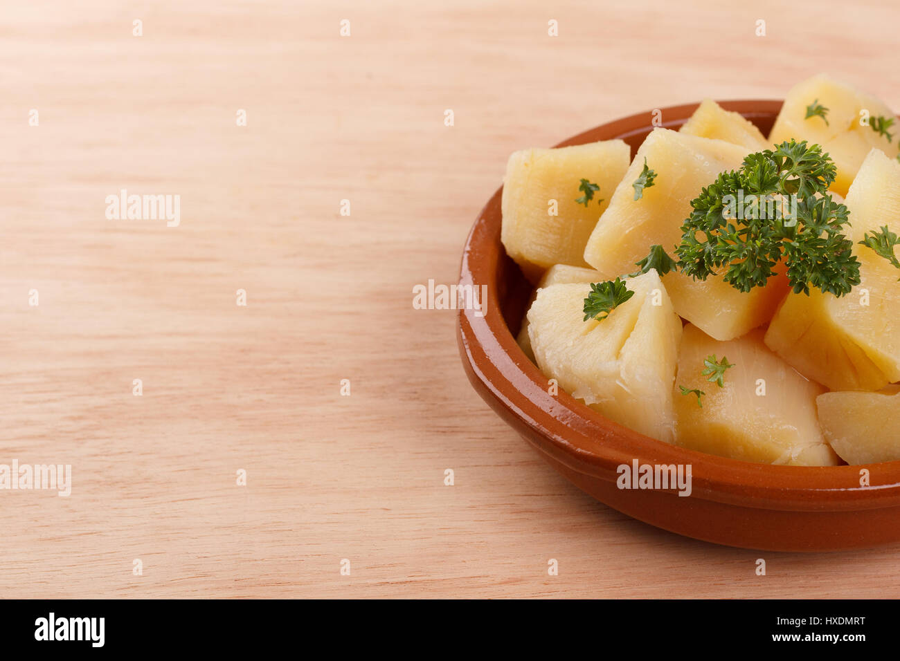 Cooked manihot esculenta (cassava, yuca, manioc, mandioca, Brazilian ...