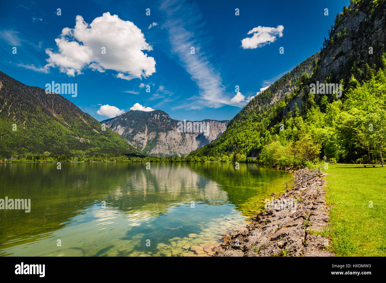 Mountain lake between by mountains, Austria, Alps Stock Photo - Alamy