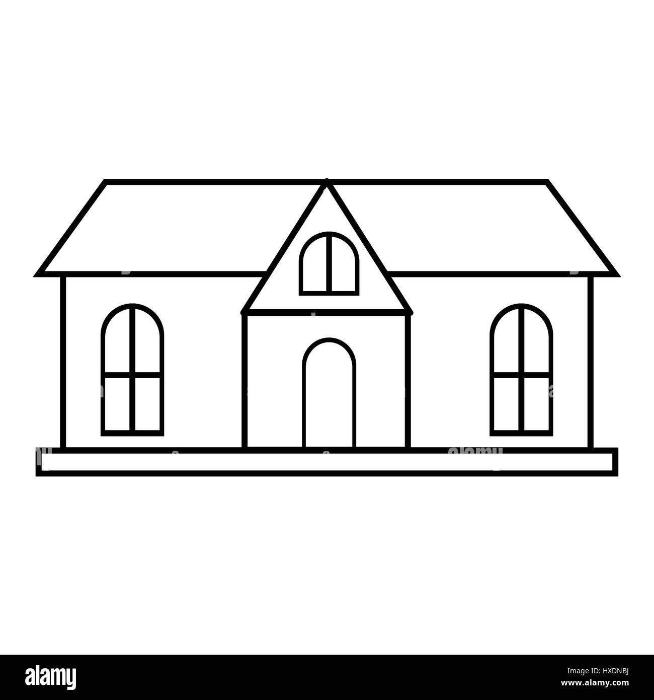 Cottage house icon, outline style Stock Vector Image & Art - Alamy