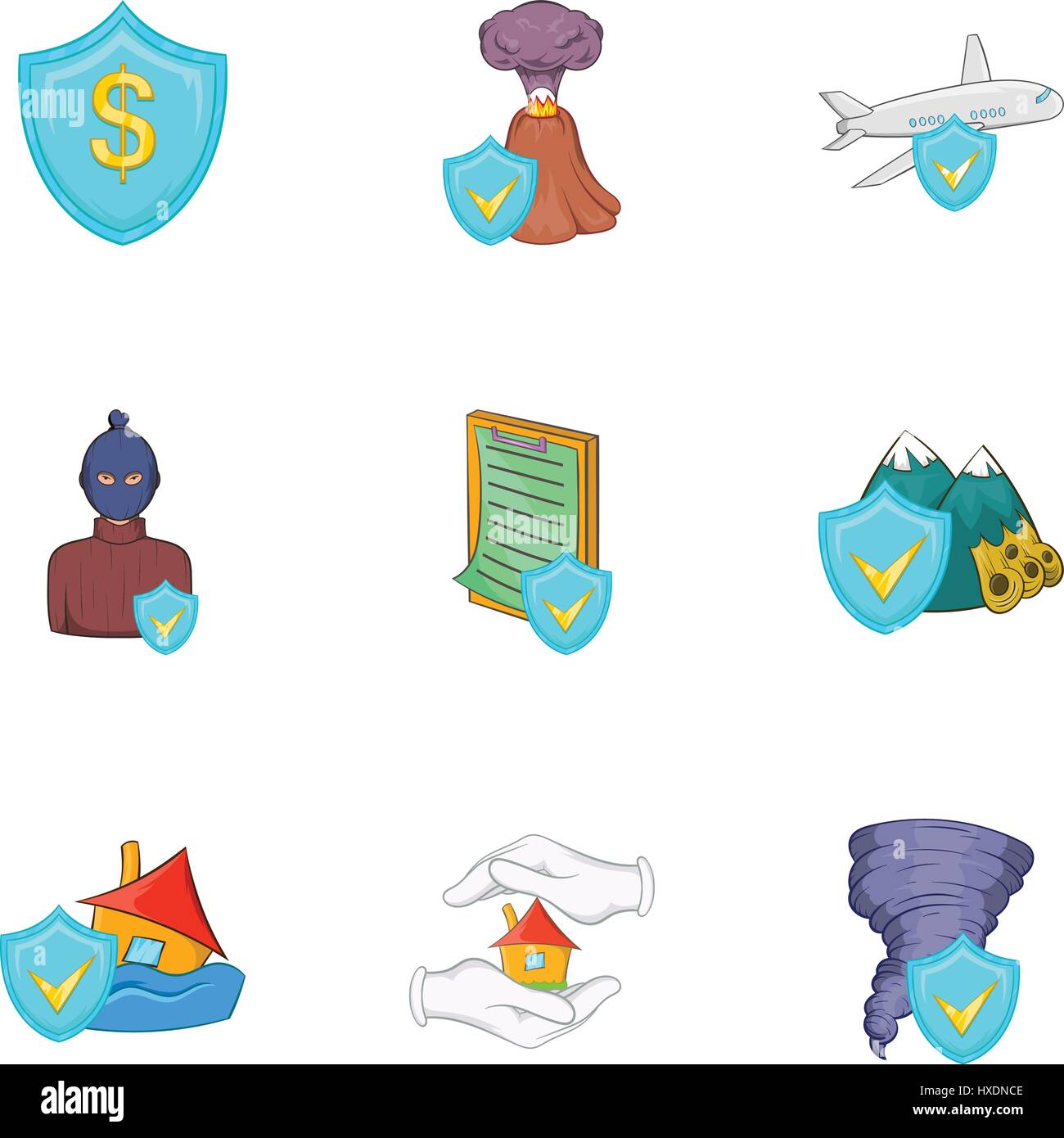 Crash icons set, cartoon style Stock Vector Image & Art - Alamy