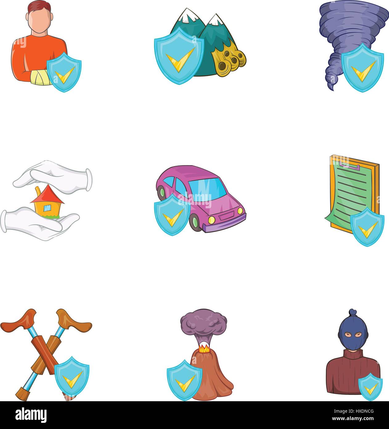 Incident icons set, cartoon style Stock Vector Image & Art - Alamy