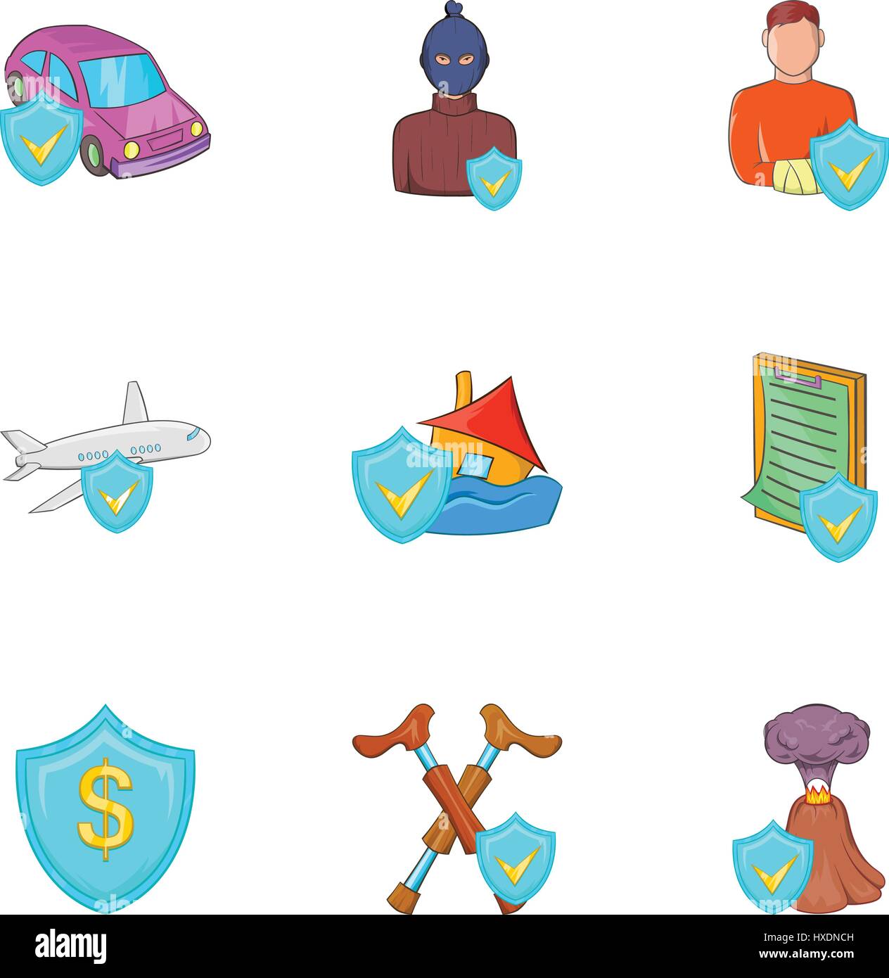Emergency icons set, cartoon style Stock Vector Image & Art - Alamy