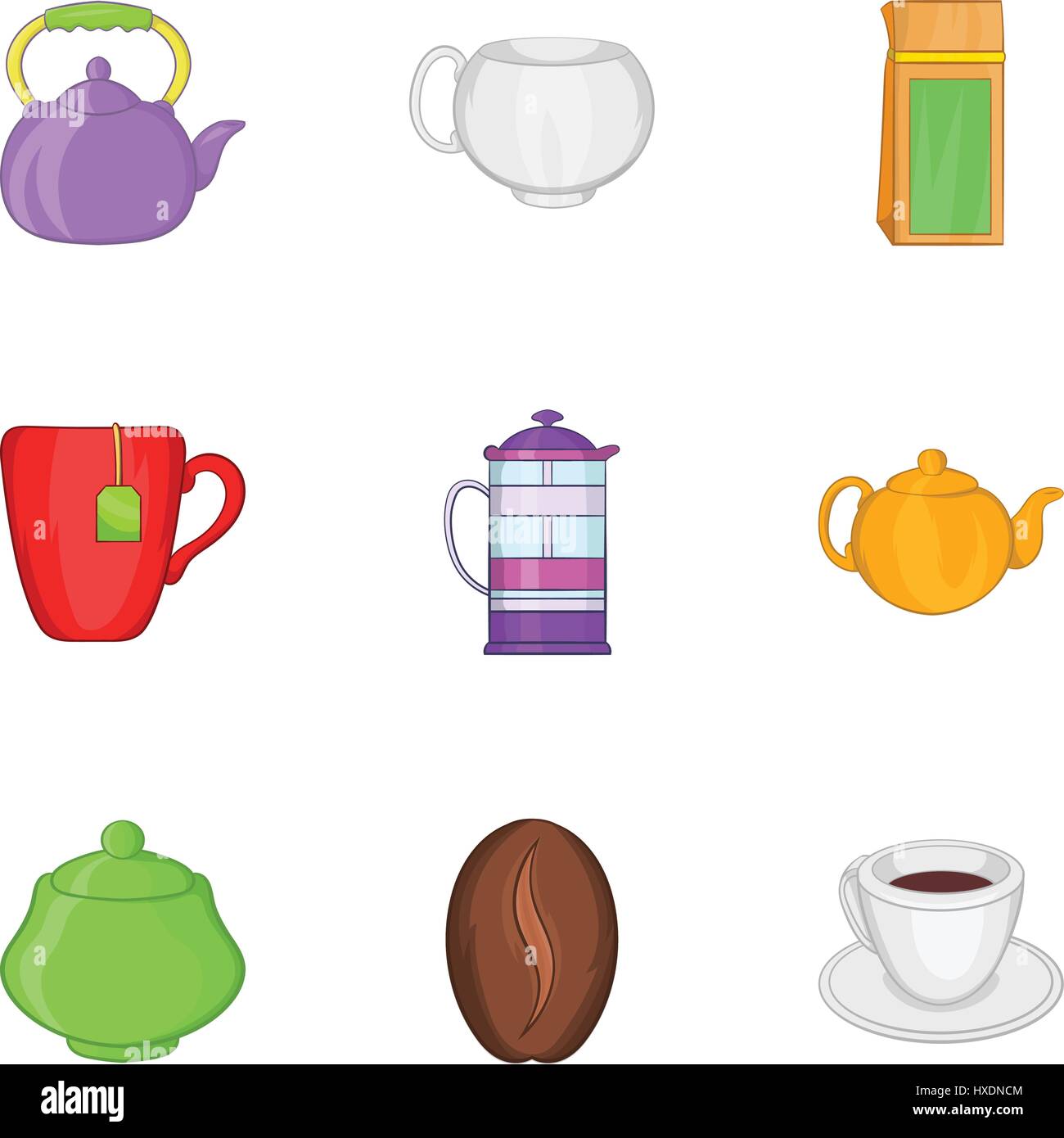 Beverage icons set, cartoon style Stock Vector Image & Art - Alamy