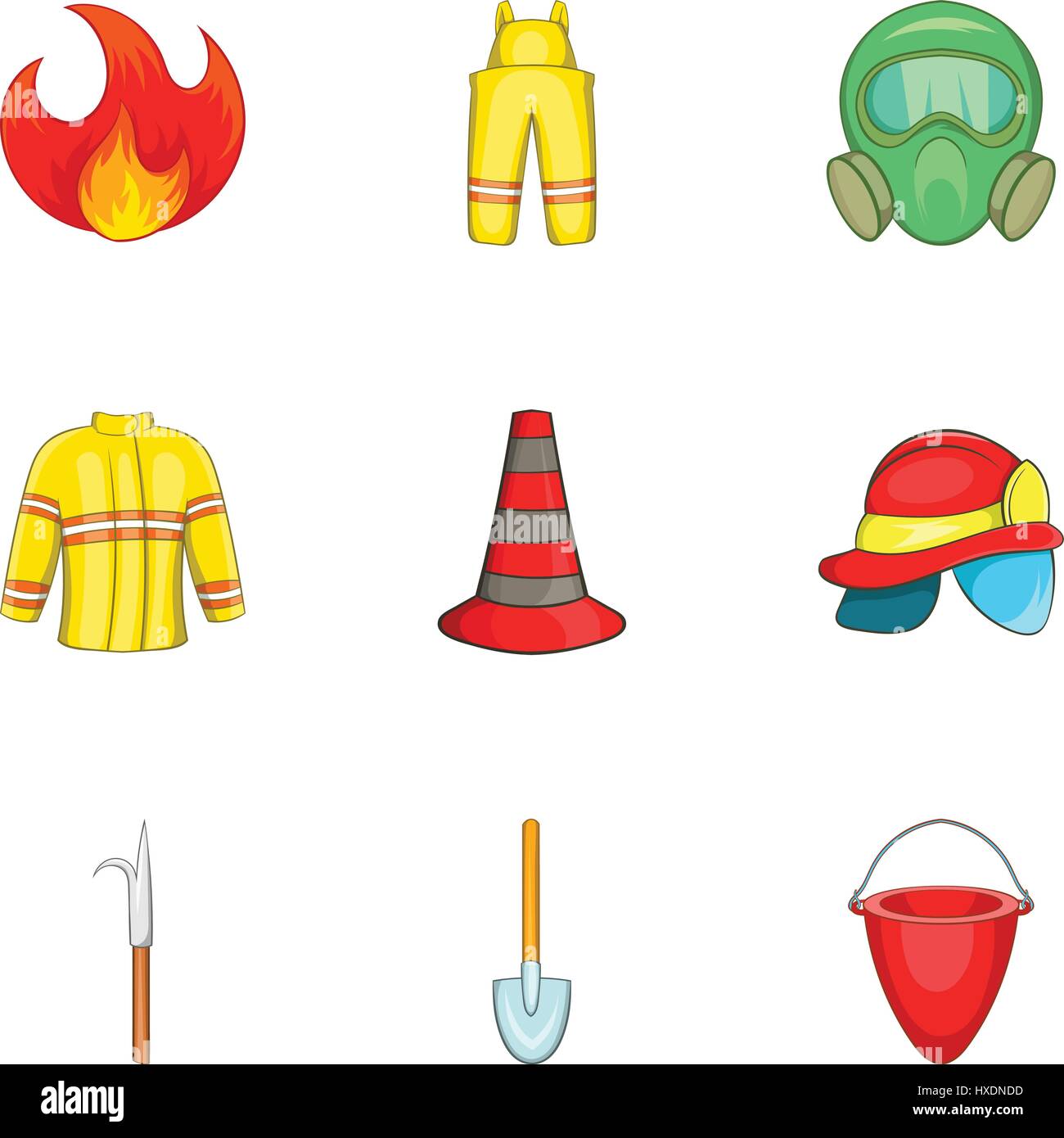 Fiery profession icons set, cartoon style Stock Vector Image & Art - Alamy