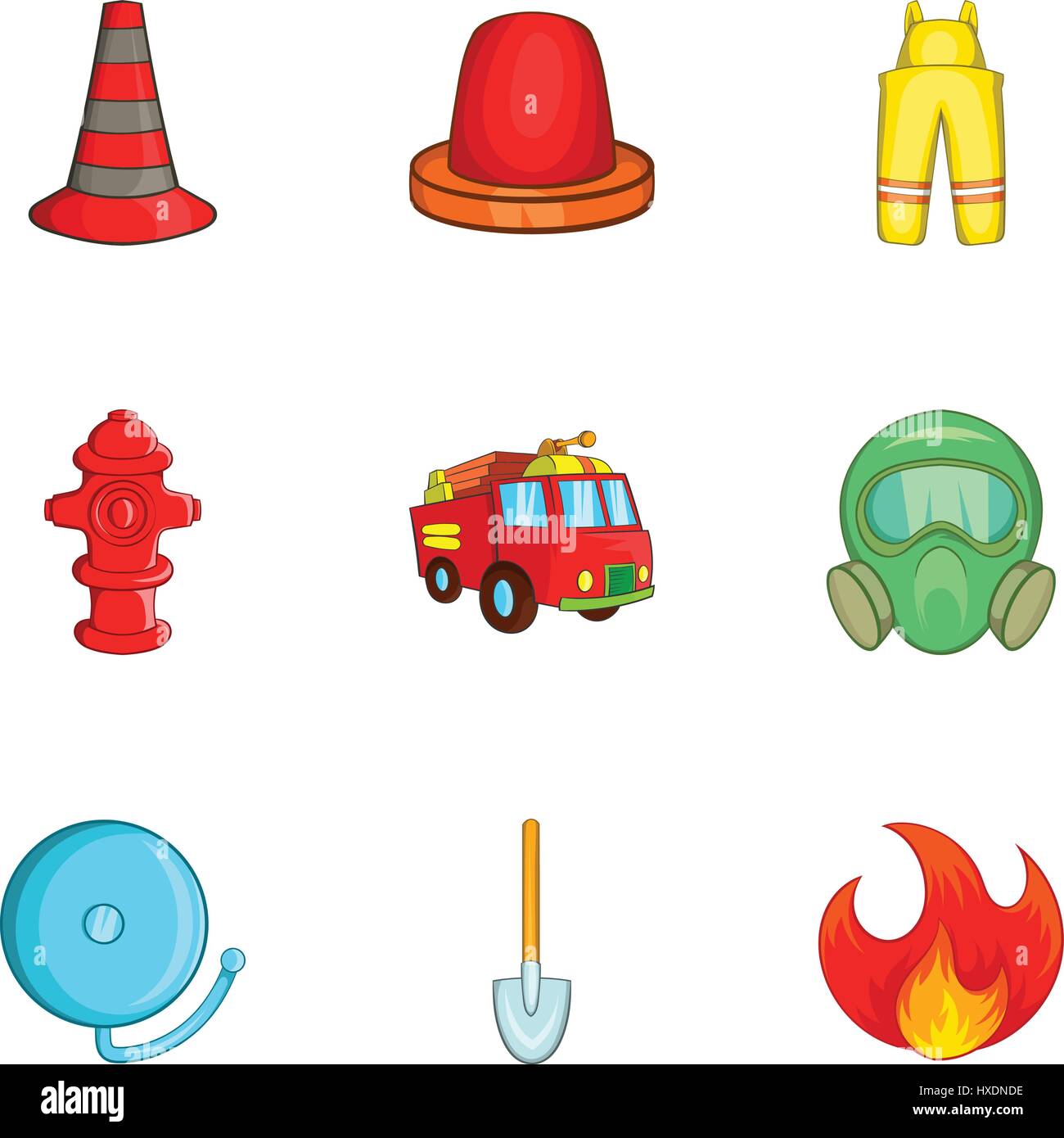 Burning icons set, cartoon style Stock Vector Image & Art - Alamy