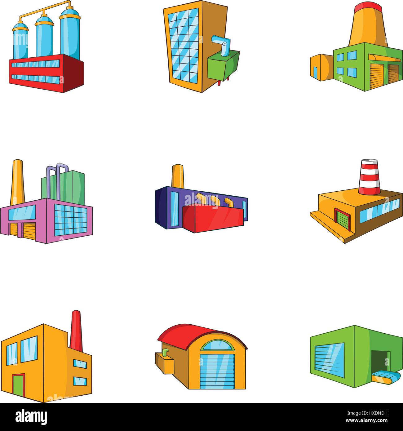 Production icons set, cartoon style Stock Vector Image & Art - Alamy