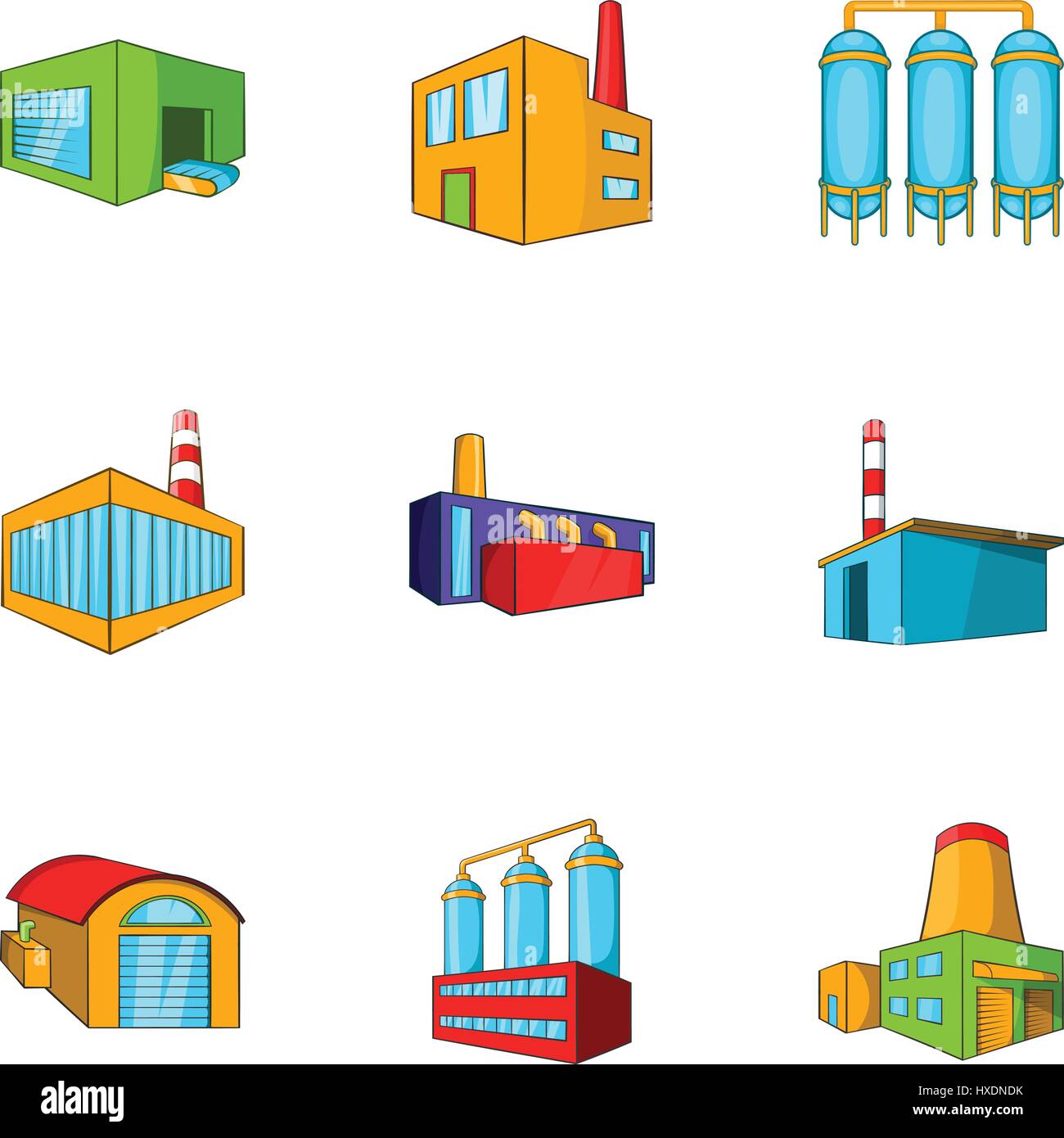 Production plant icons set, cartoon style Stock Vector Image & Art - Alamy