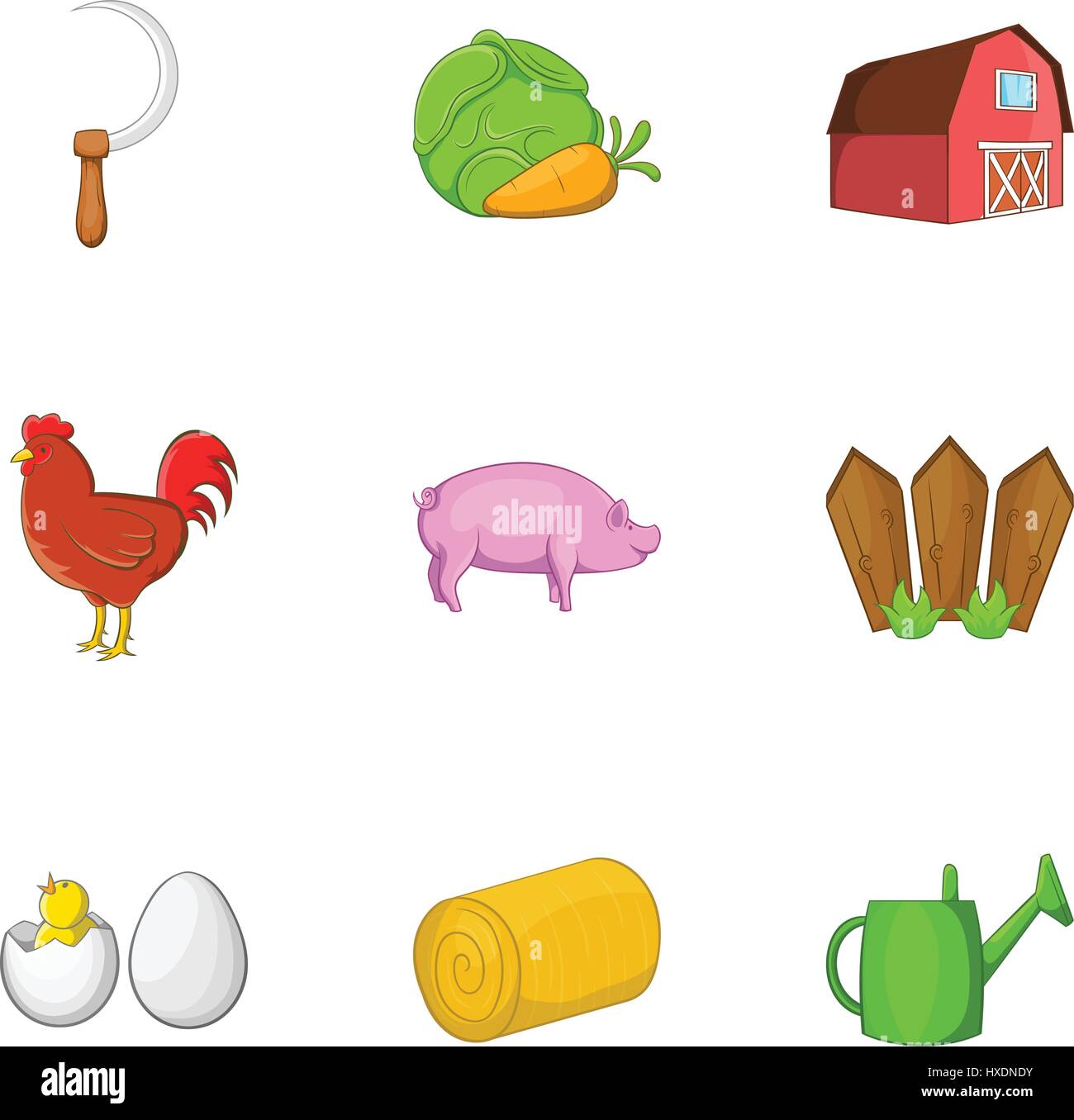 Farm icons set, cartoon style Stock Vector Image & Art - Alamy
